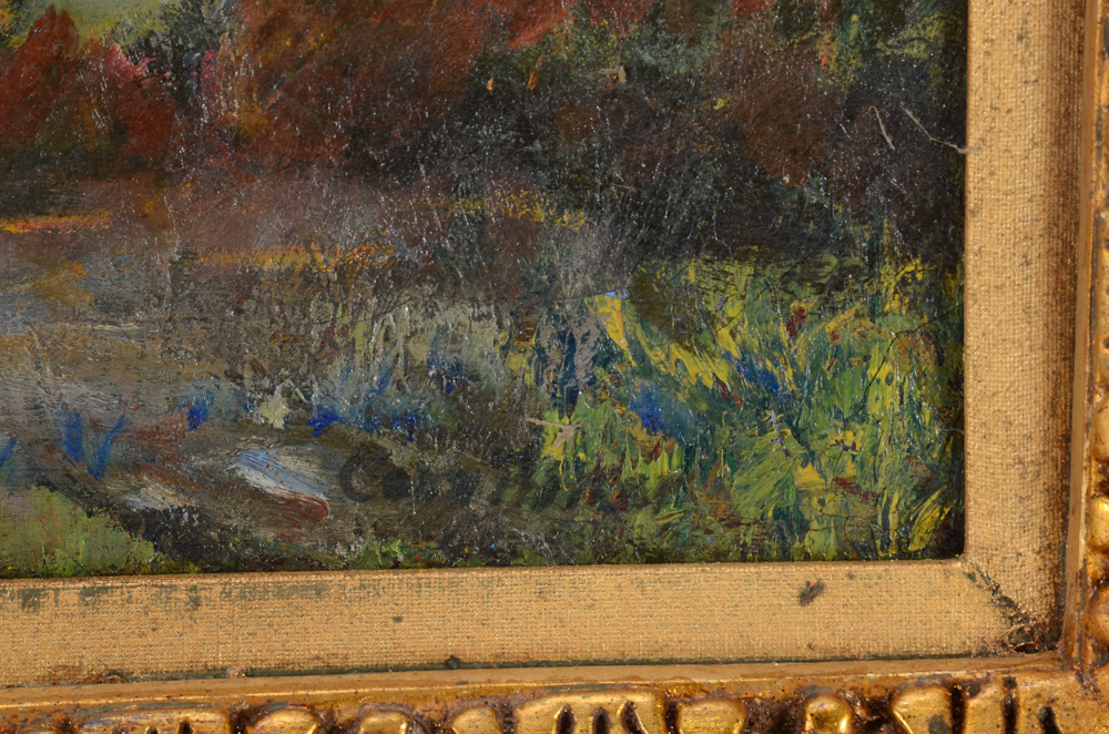Cora Baker Antique Oil on Canvas Landscape Painting | EBTH