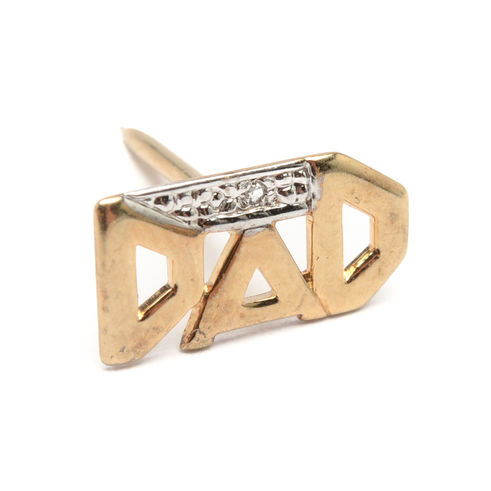 10K Yellow Gold Diamond Dad Pin | EBTH
