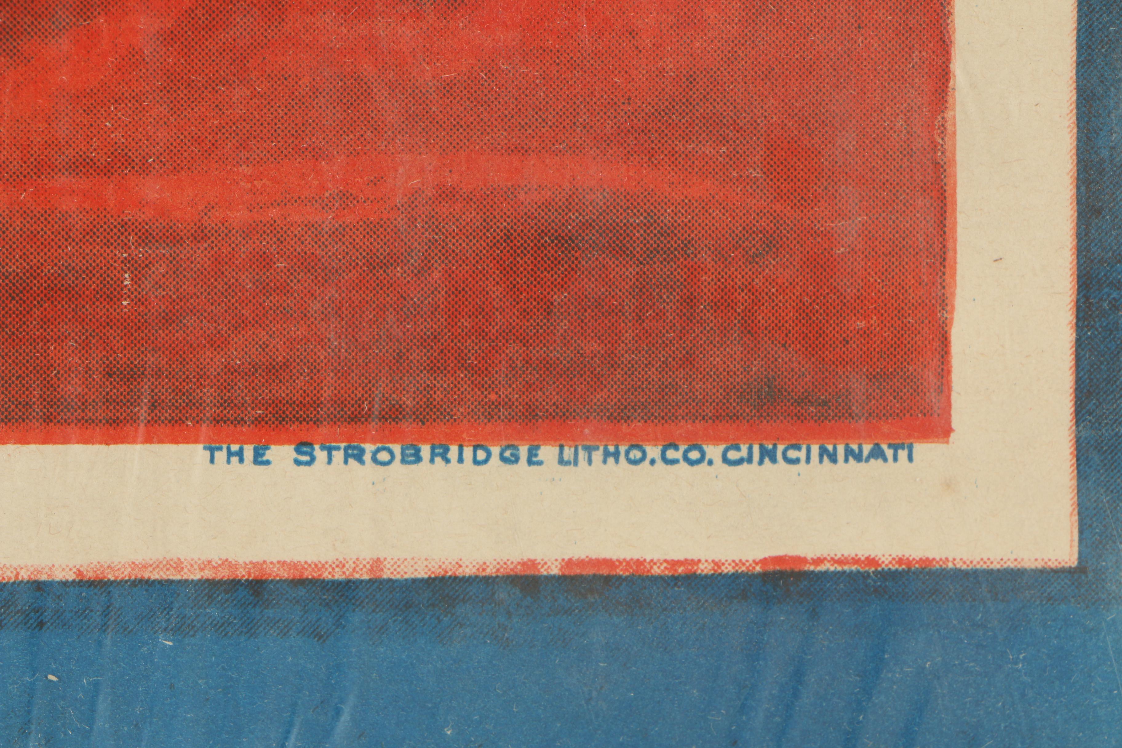 Strobridge Litho Co. of Cincinnati World War One Halftone Lithograph ...