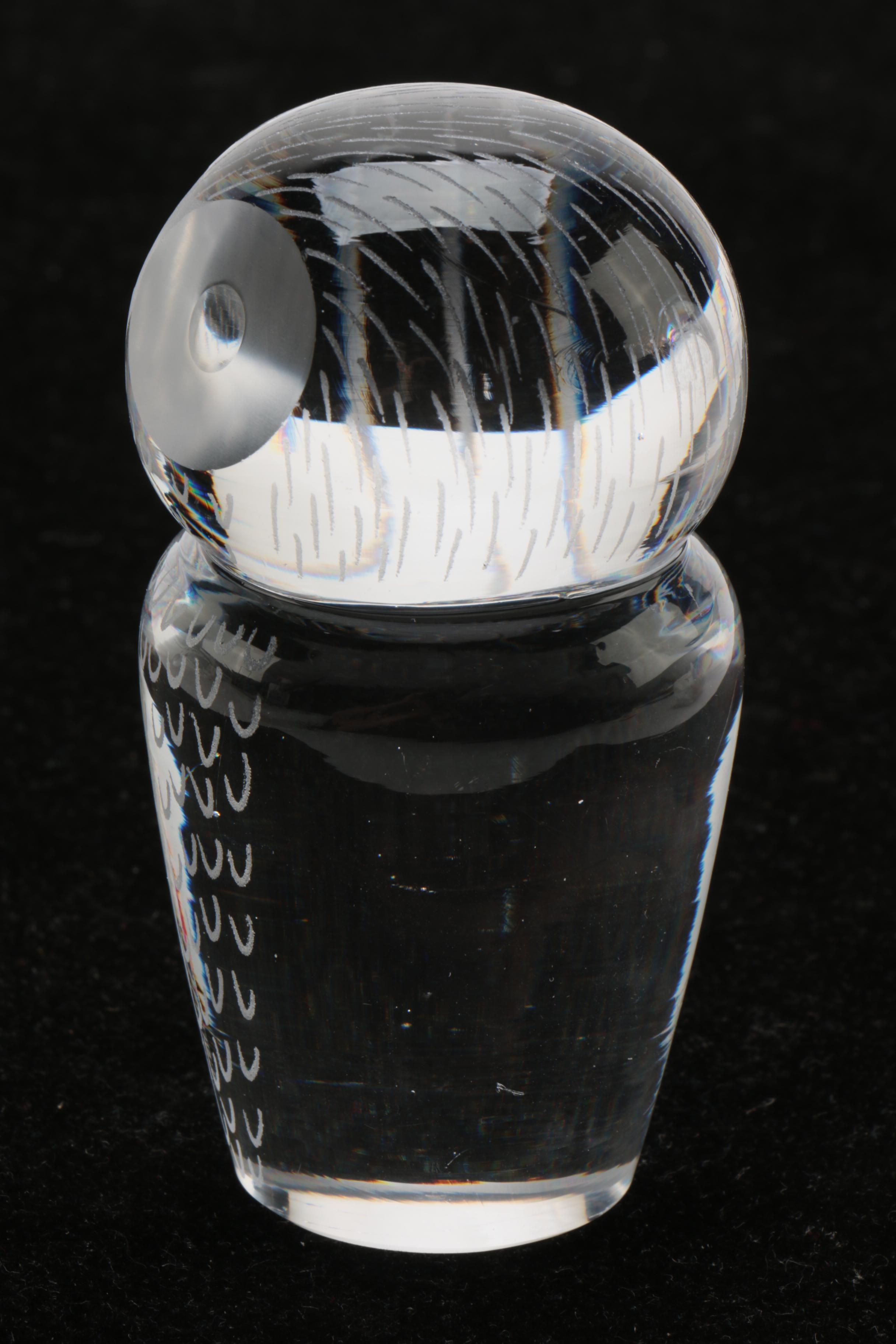 Kosta Boda Crystal Owl Paperweight by Vicke Lindstrand | EBTH