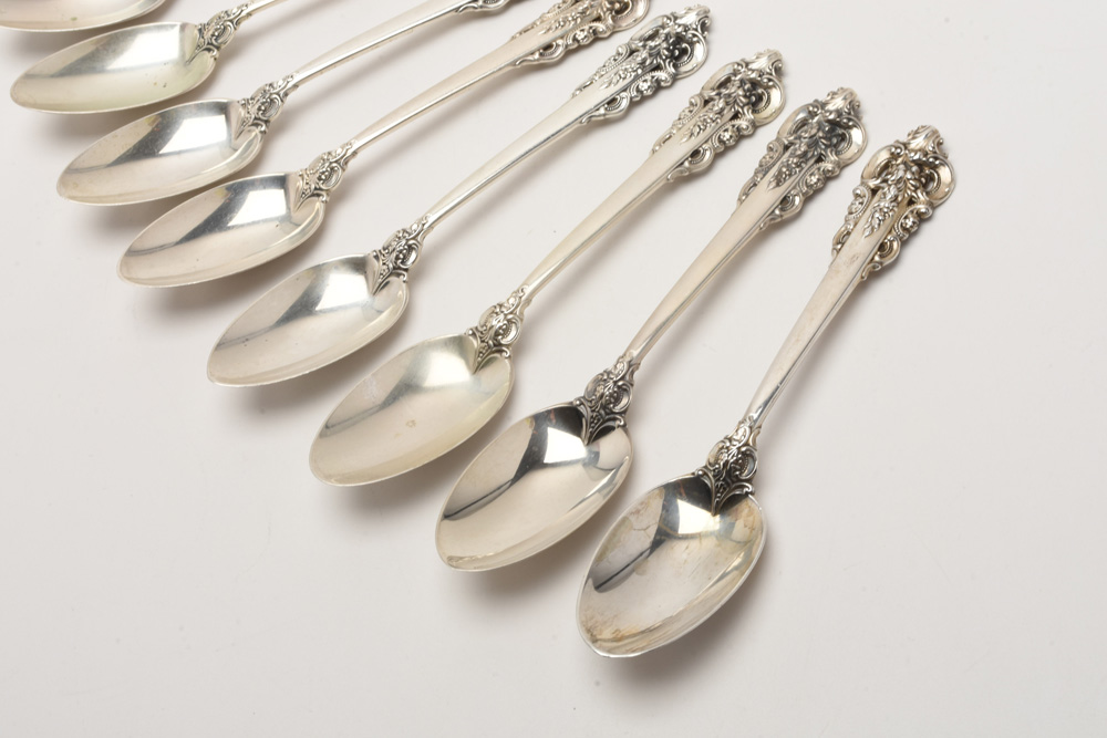 Twelve Wallace Sterling Silver "Grand Baroque" Spoons | EBTH