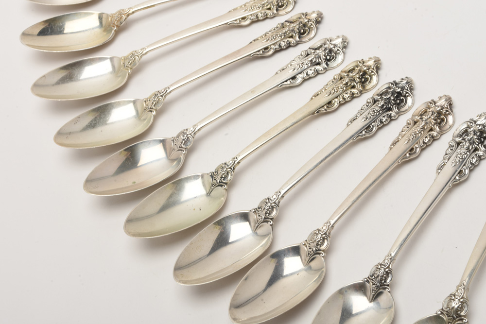 Twelve Wallace Sterling Silver "Grand Baroque" Spoons | EBTH