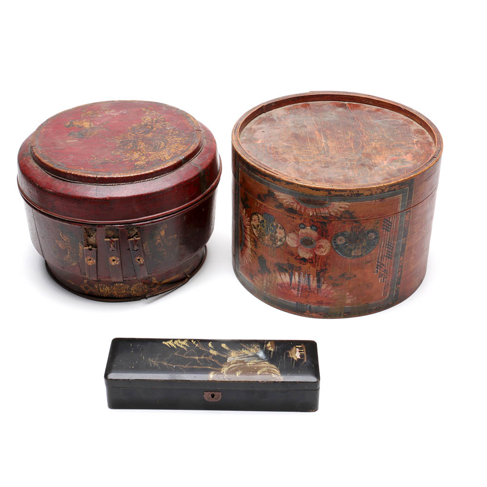 Japanese Lacquered Box and Chinese Wood Containers | EBTH