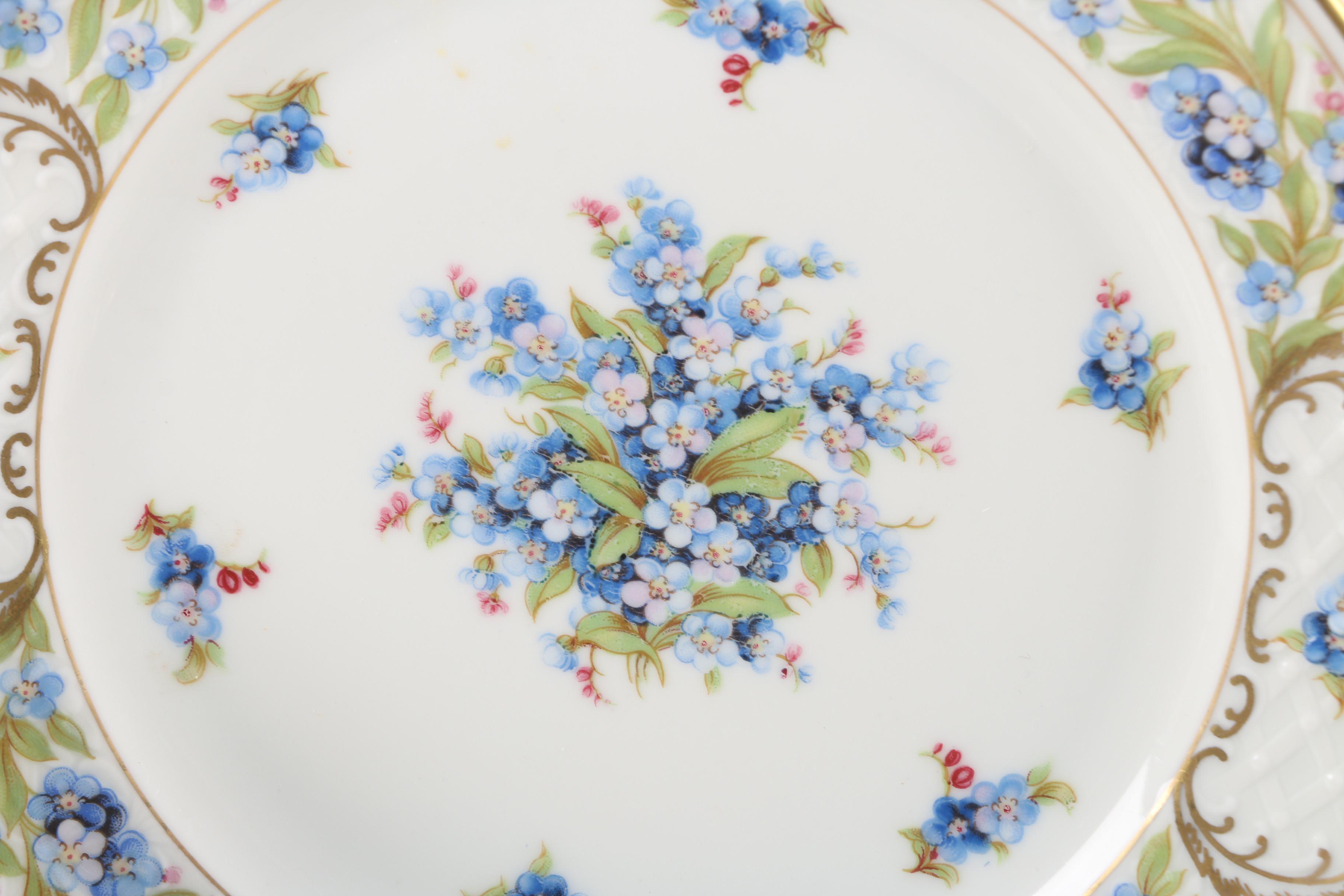 Vintage Schumann-Bavaria "Forget Me Not" Porcelain Tea Set for Four | EBTH