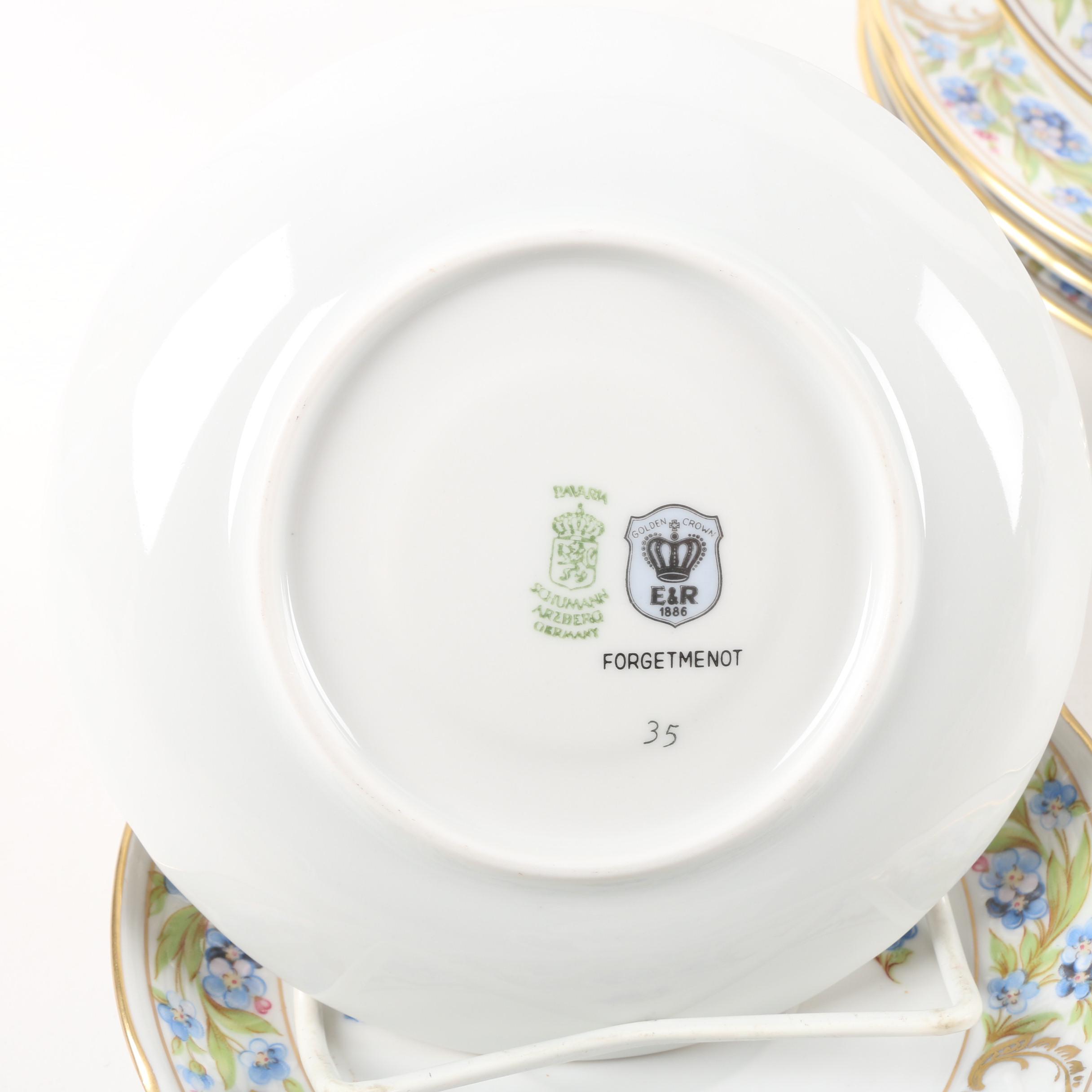 Vintage Schumann-Bavaria "Forget Me Not" Porcelain Tea Set for Four | EBTH