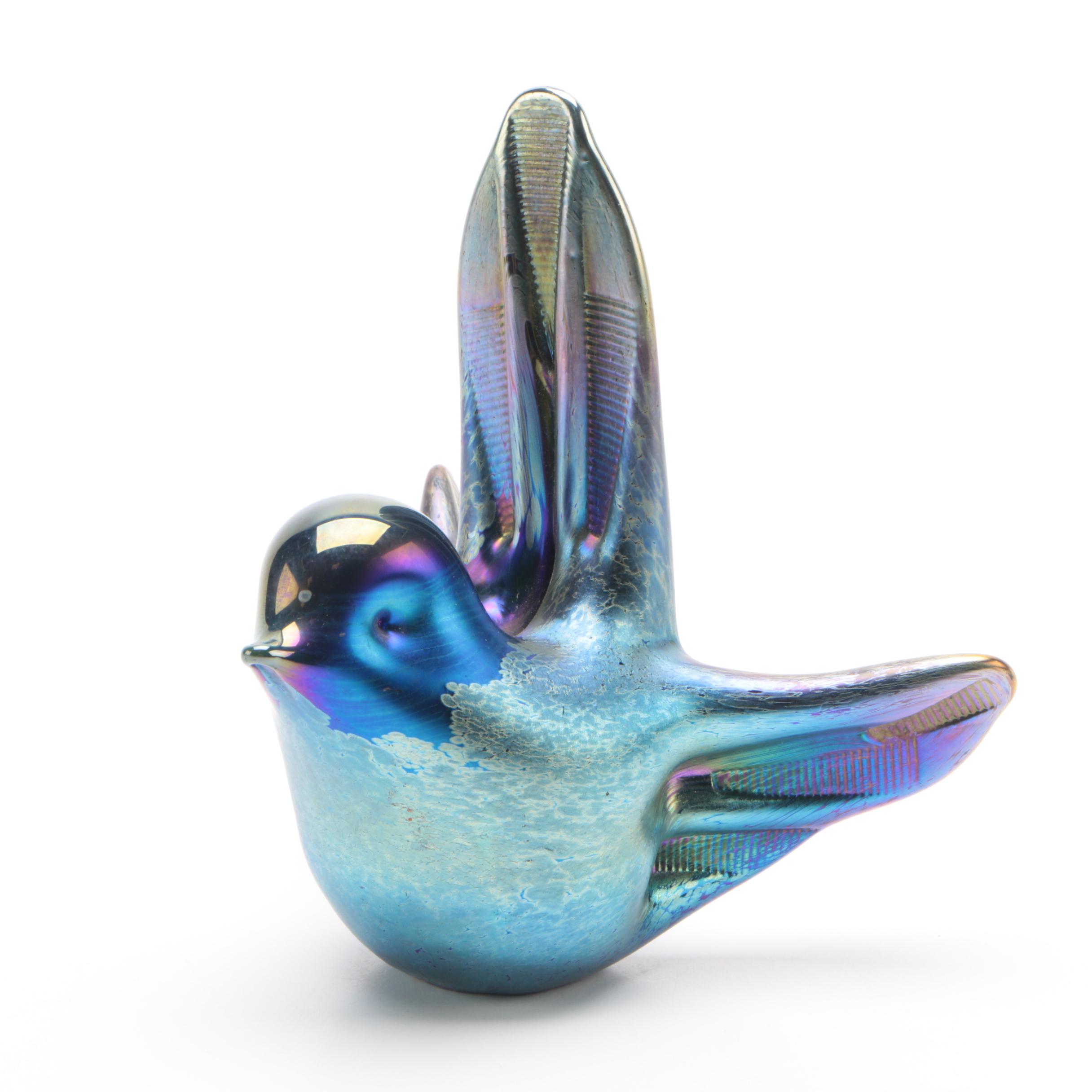 Alan Fox Studio Signed Art Glass Bird Figurine | EBTH