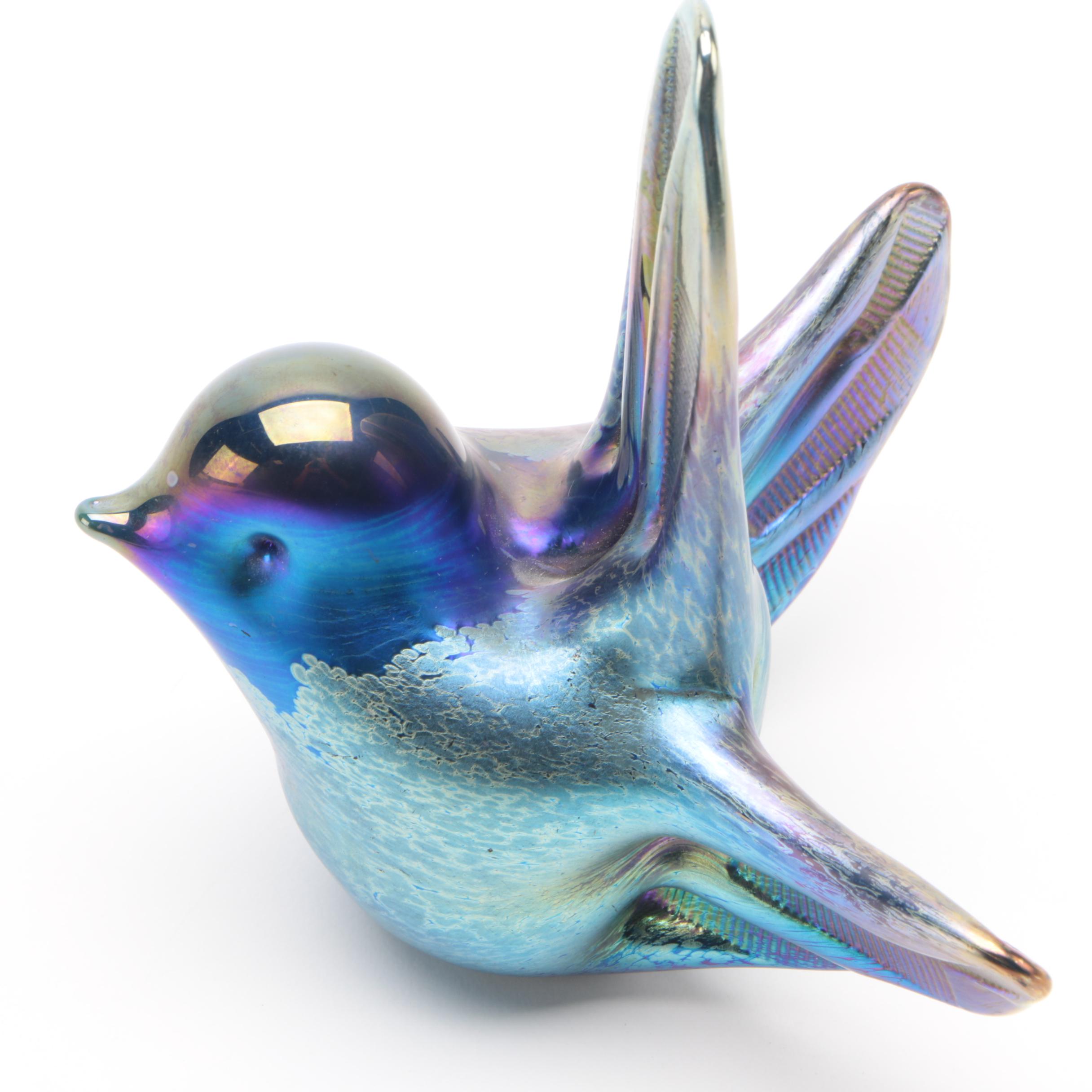 Alan Fox Studio Signed Art Glass Bird Figurine | EBTH