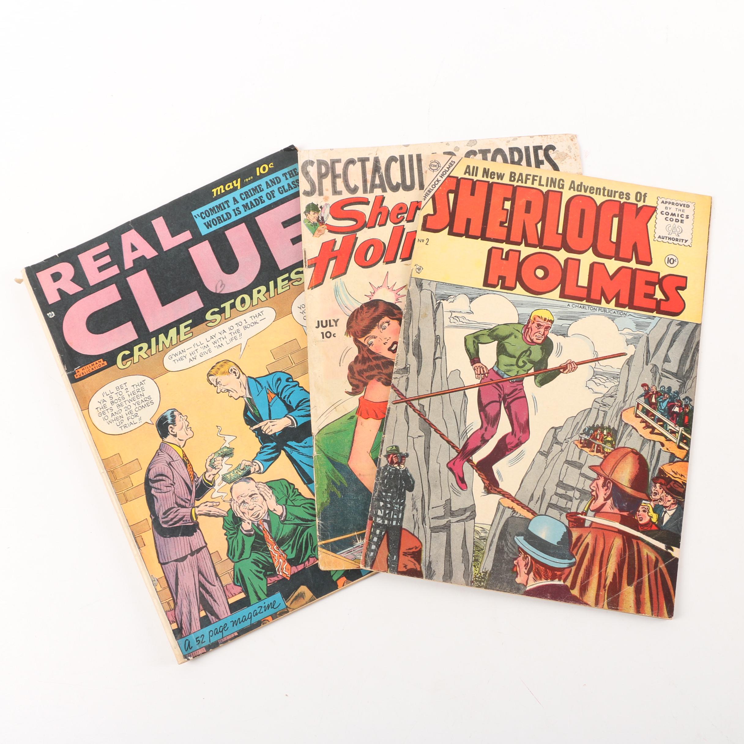 1950s Mystery and Crime Comics including "Sherlock Holmes" | EBTH