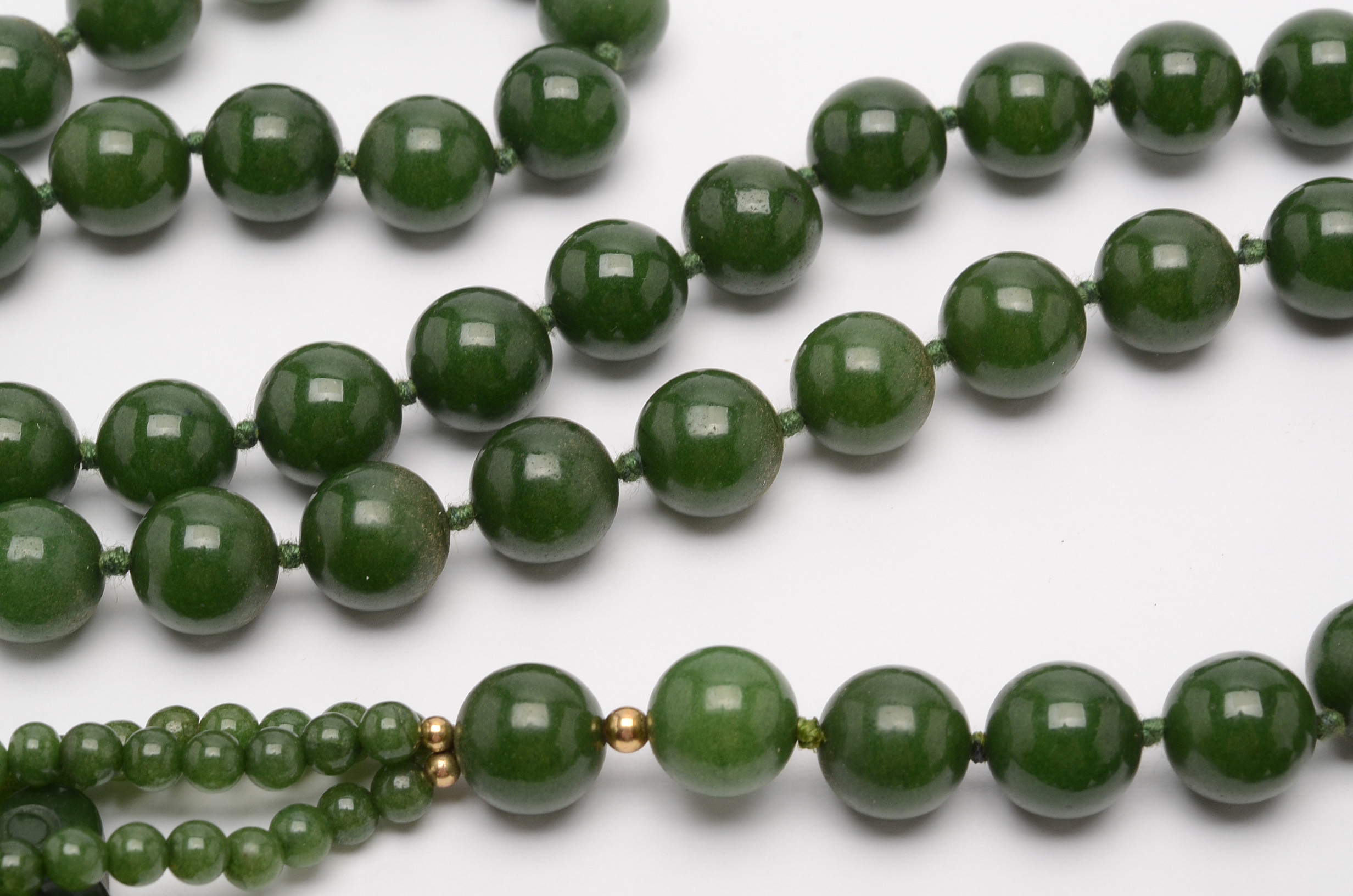 Beaded Nephrite Necklace Showcasing a Carved Butterfly Pendant | EBTH