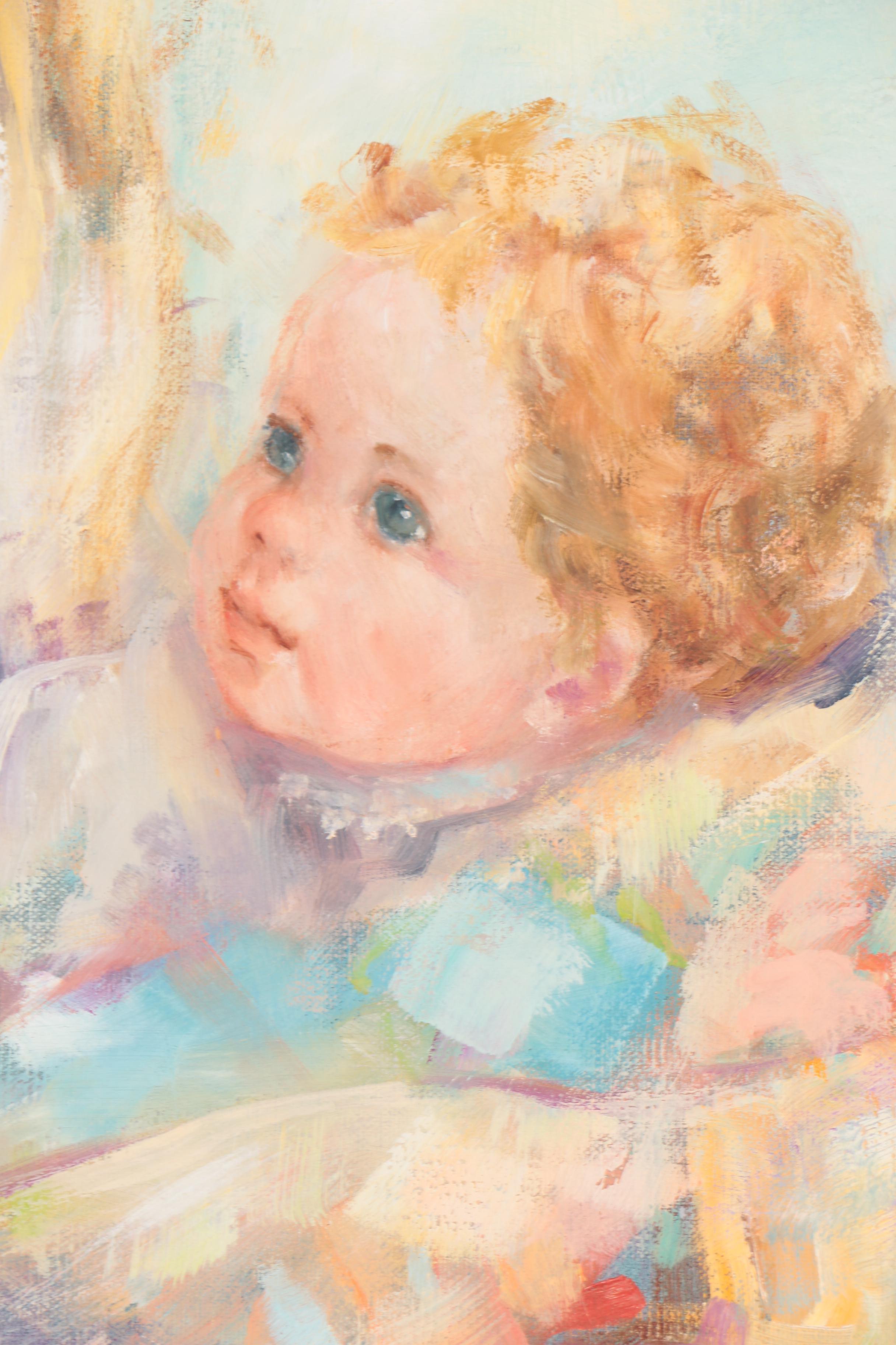 Irene Borg Oil Painting of a Mother and Child | EBTH