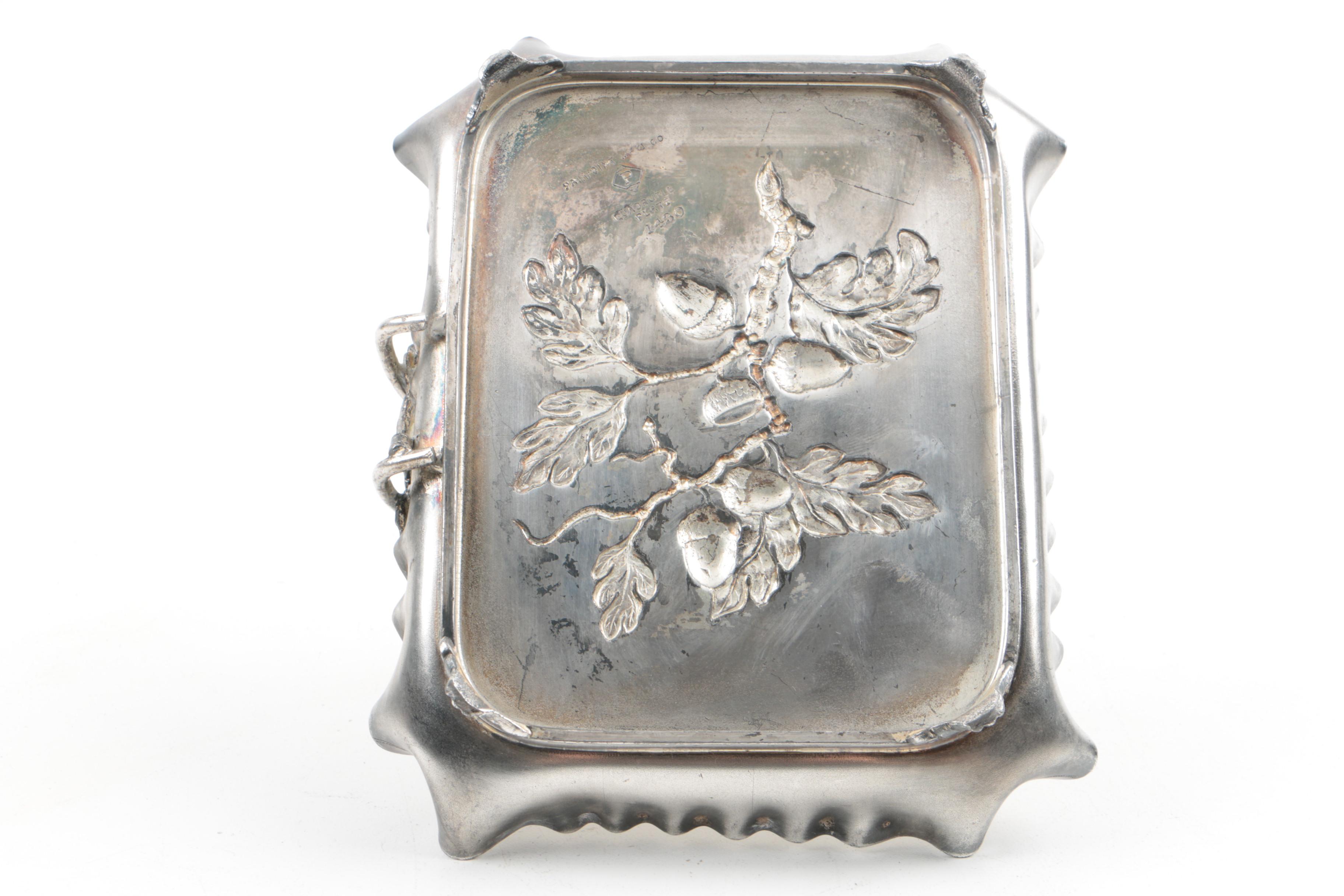Pairpoint Silver Plate Calling Card Tray with Figural Bird Handle | EBTH