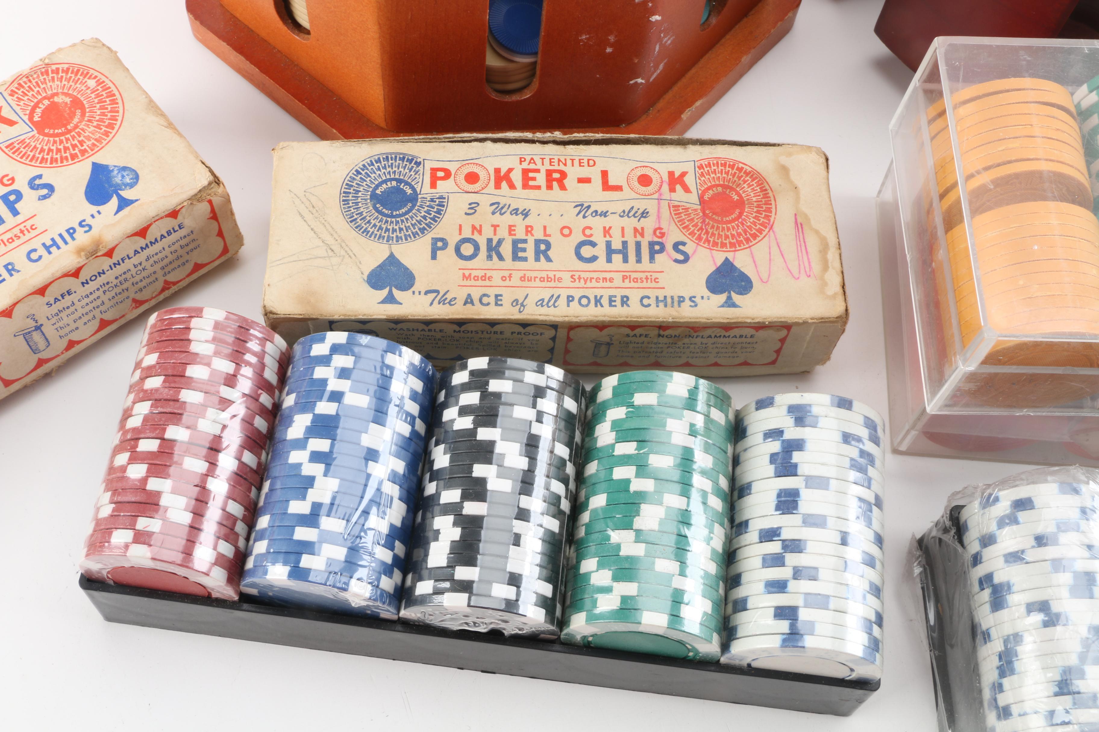 Vintage Poker Chip Collection with Carriers | EBTH