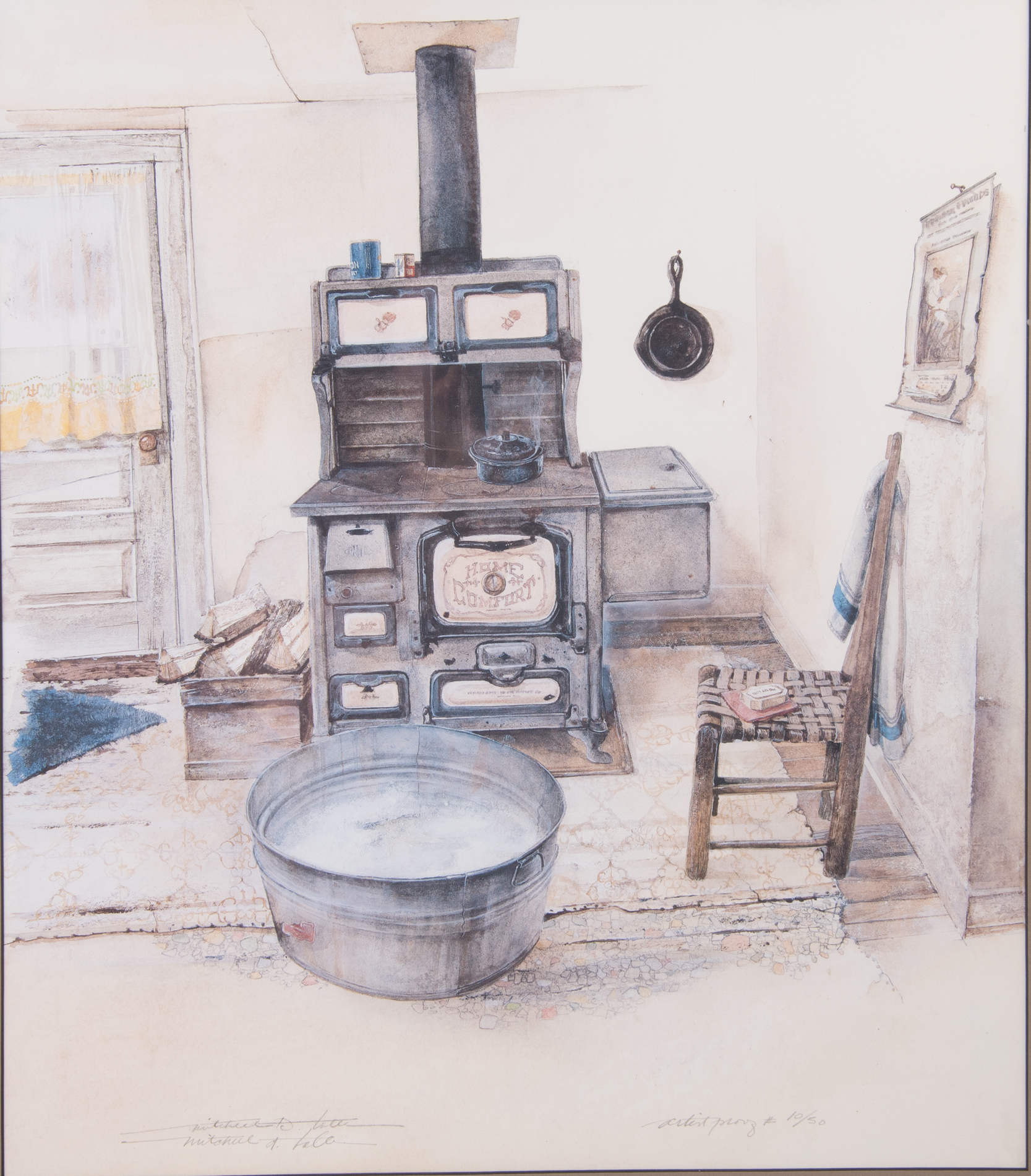 Offset Lithograph of a Country Kitchen | EBTH