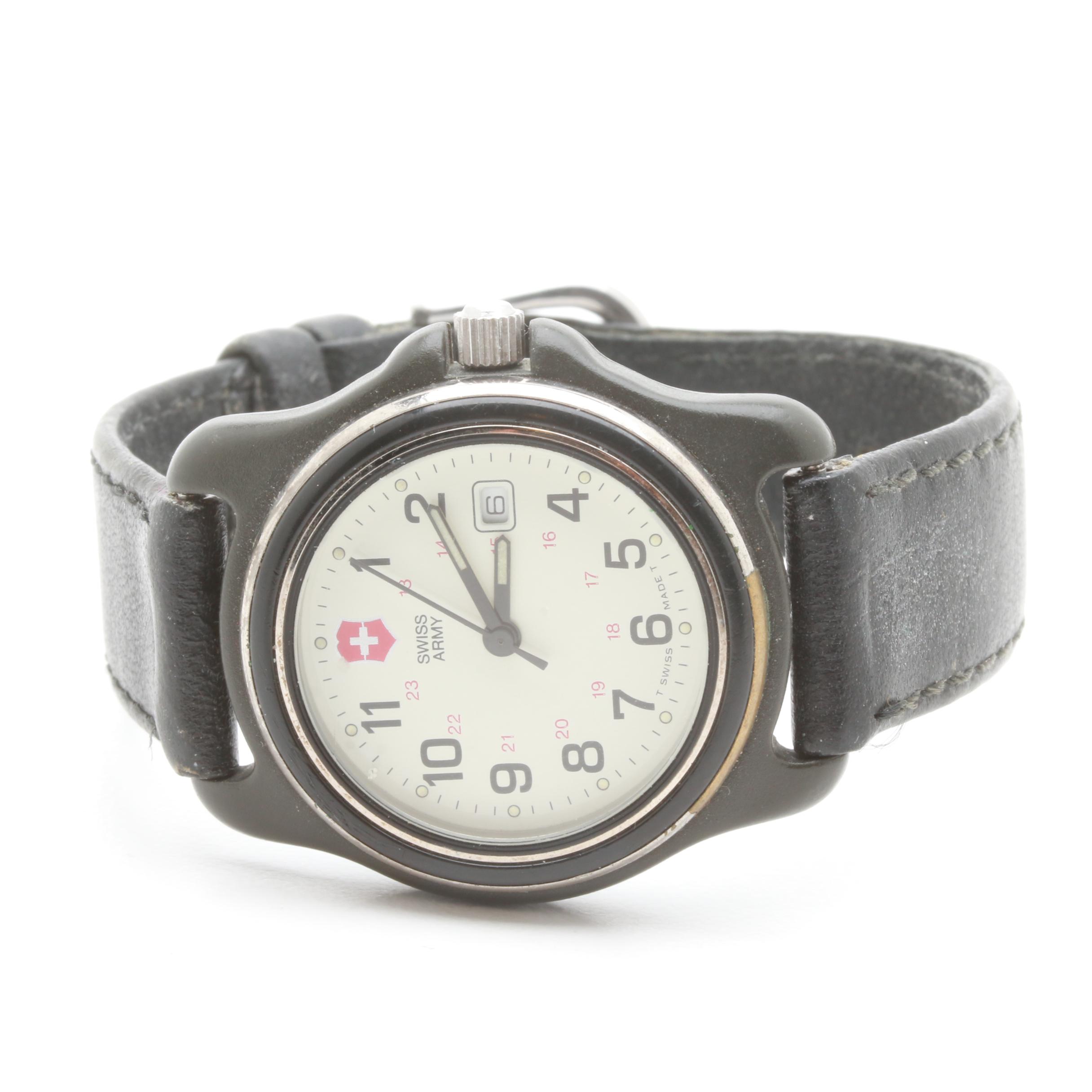 Swiss Army Stainless Steel and Leather Wristwatch | EBTH