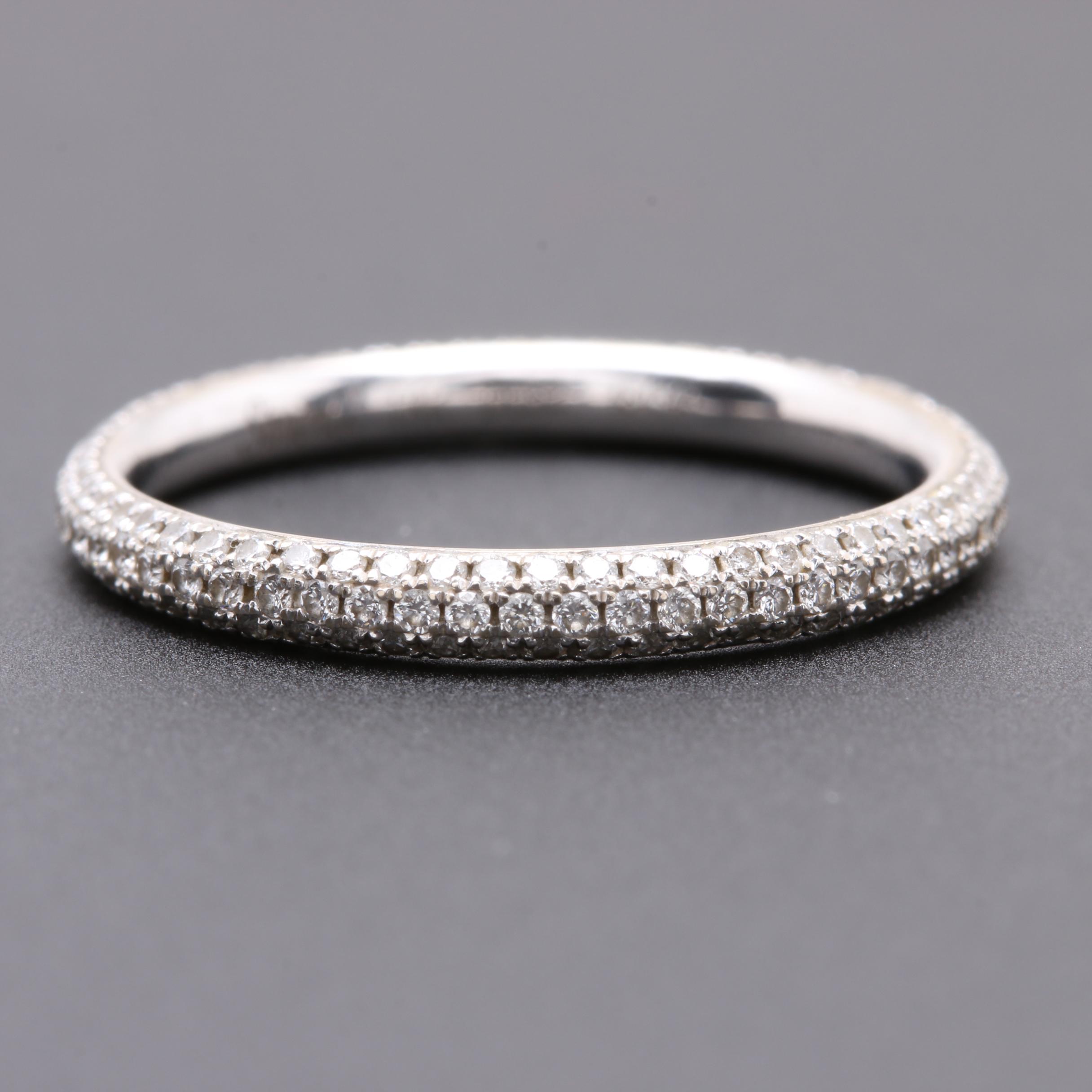 Simon G. 18K White Gold Diamond Eternity Band | EBTH