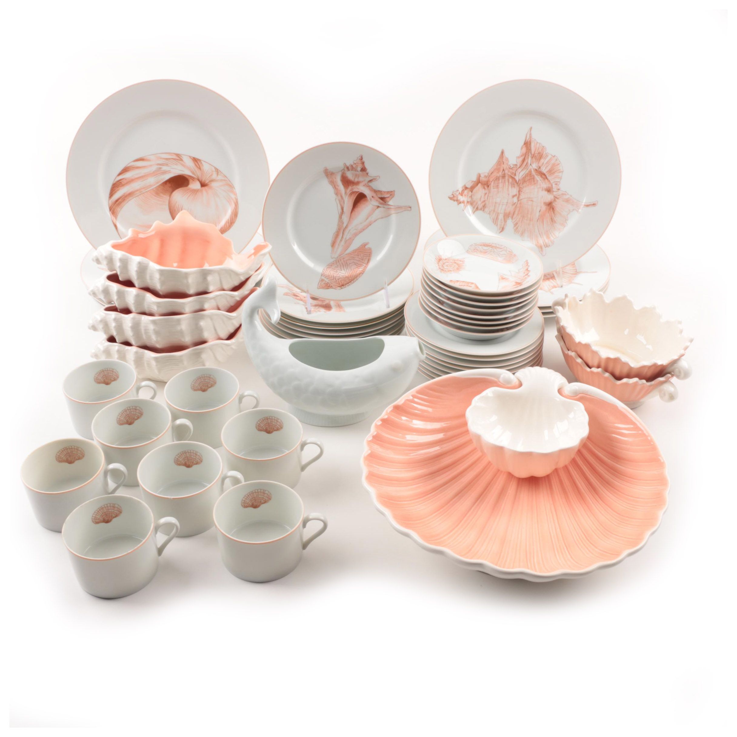 Fitz and Floyd "Coquille" Shell Motif Dinnerware | EBTH