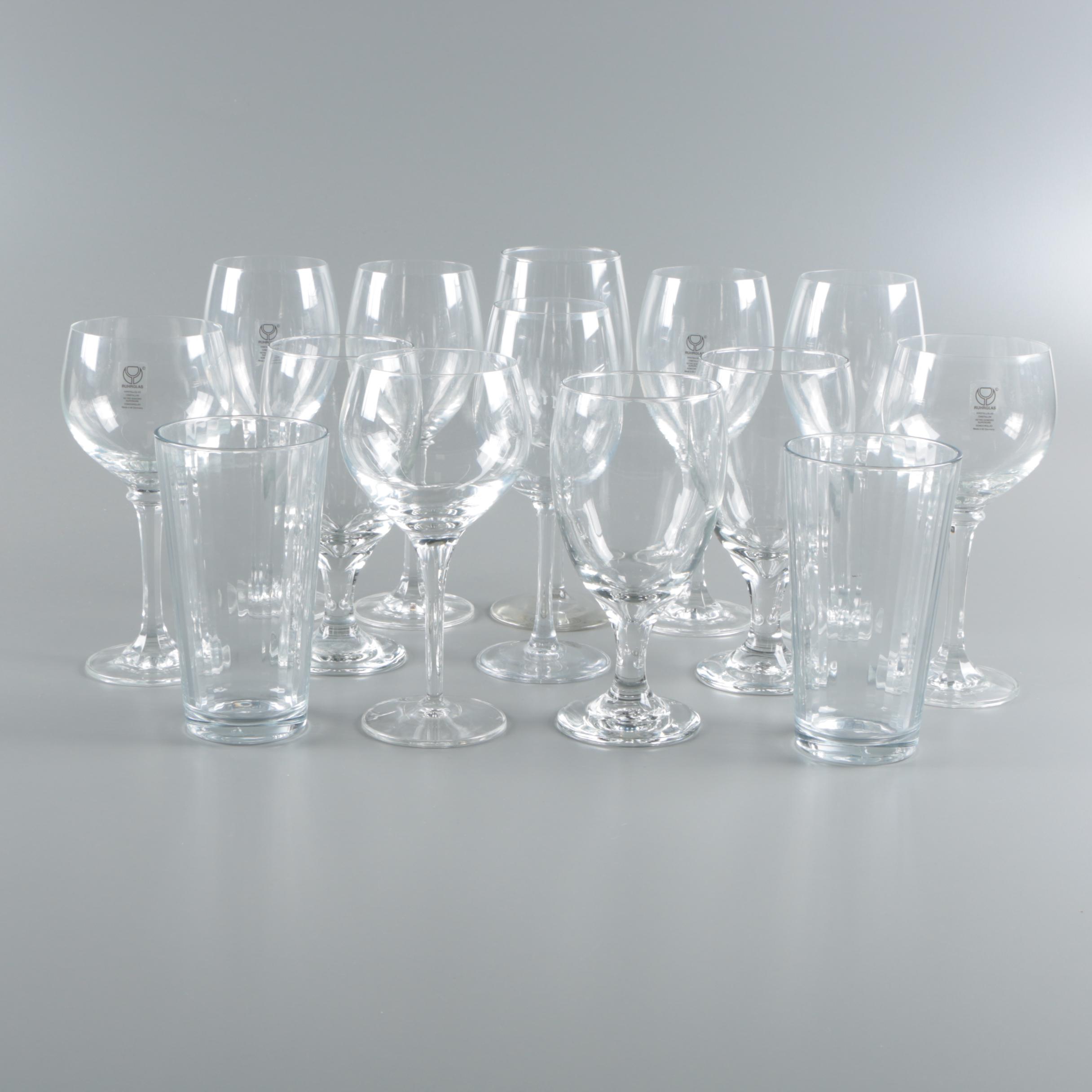 Vintage Ruhrglas Crystal with Contemporary Glass Stemware | EBTH