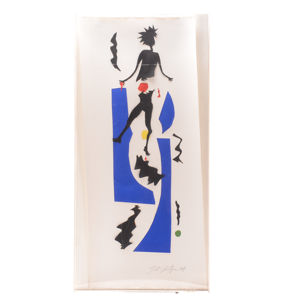 Bill Schiffer 1984 Cut Paper Collage on Paper | EBTH