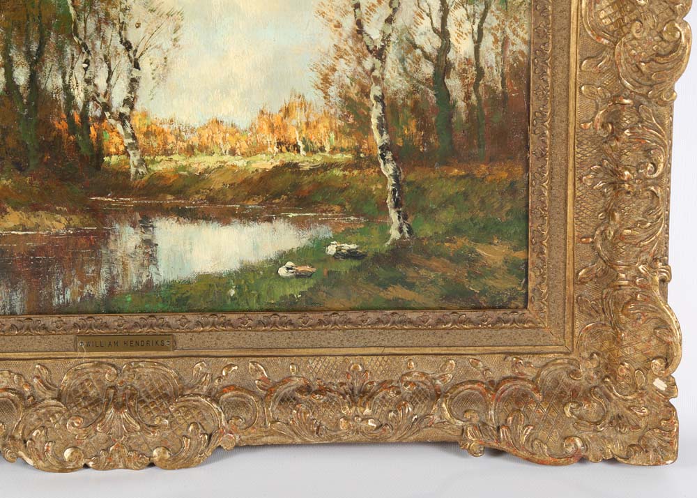 Antique William Hendricks Oil on Canvas Painting | EBTH