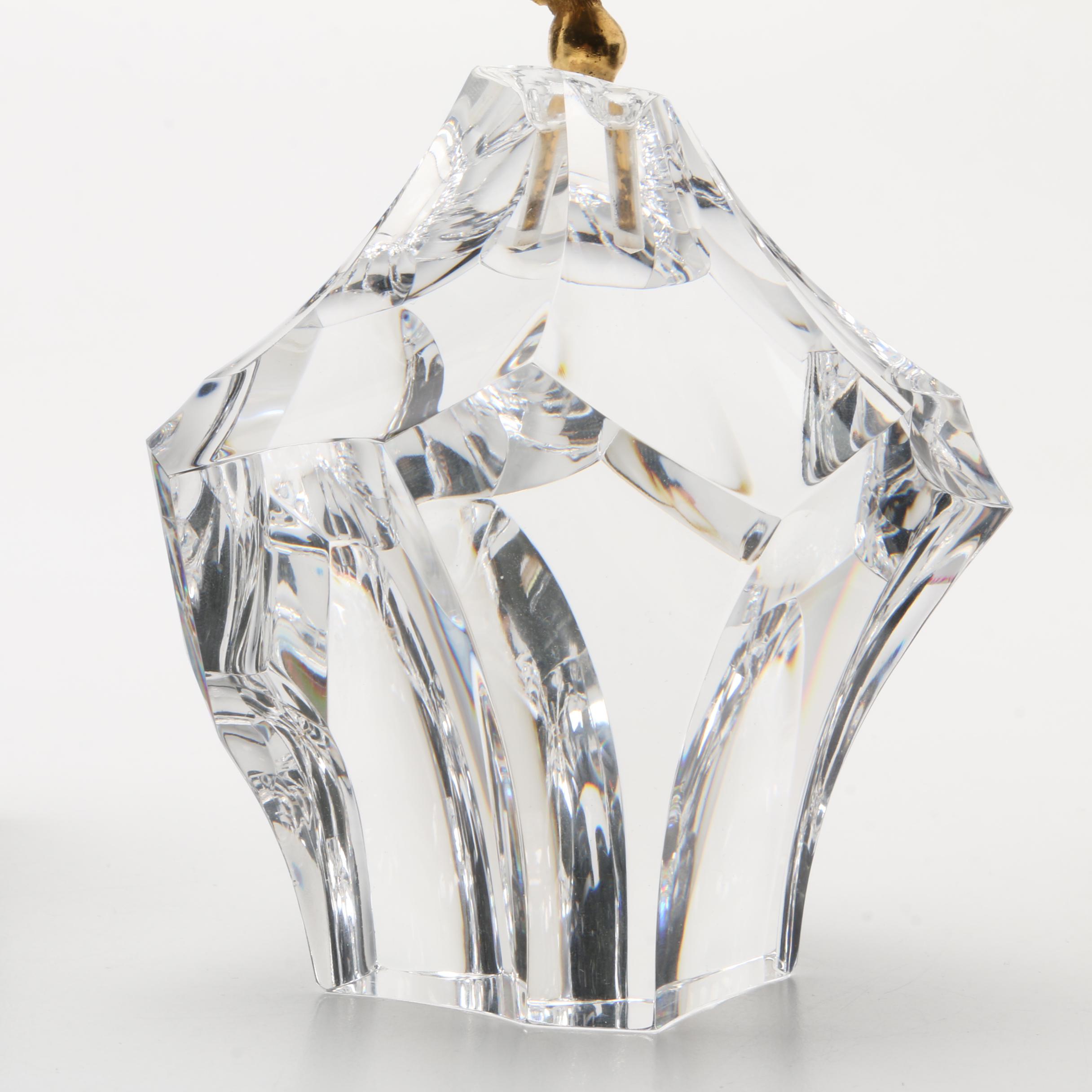 Vintage Steuben Glass Paperweight With Gilt Metal Thistle | EBTH