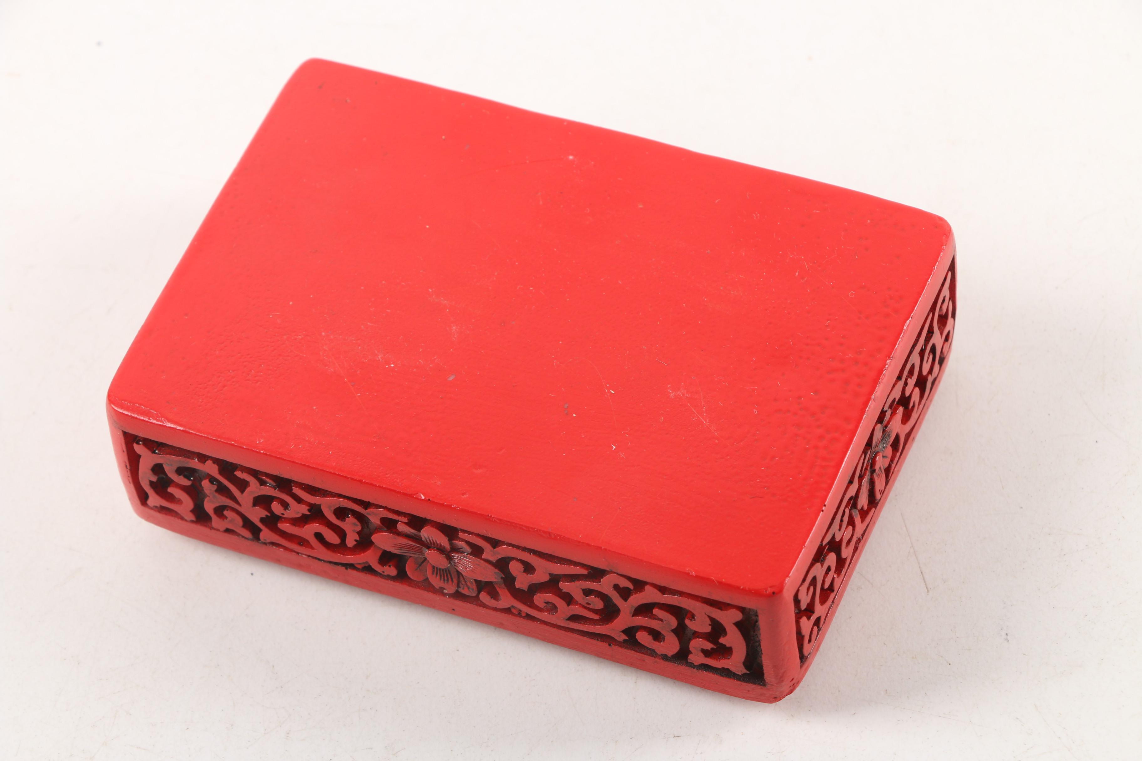 Debora Duran-Geiger Ceramic and Wood Cross with Cinnabar-Style Trinket ...