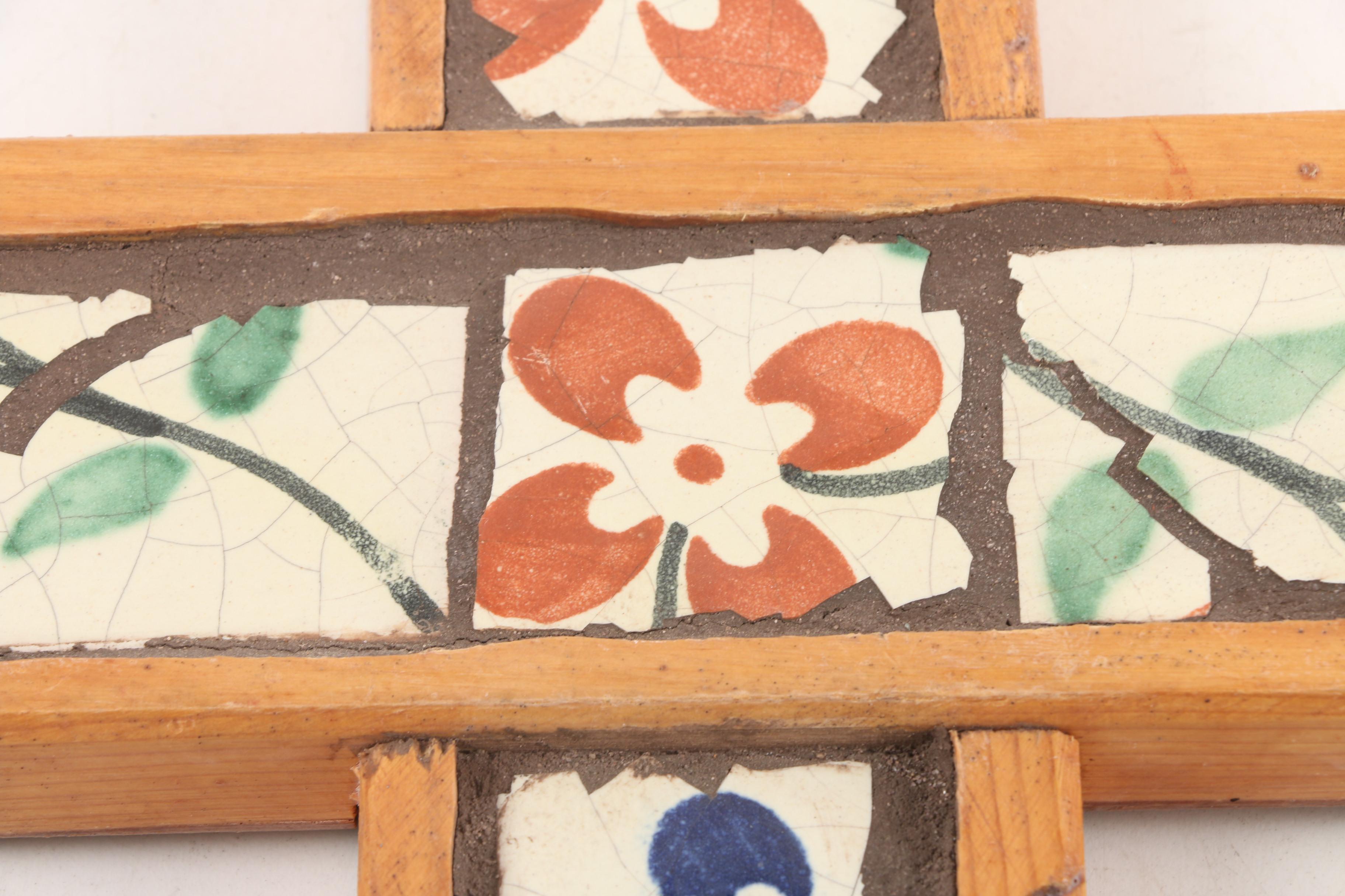 Debora Duran-Geiger Ceramic and Wood Cross with Cinnabar-Style Trinket ...