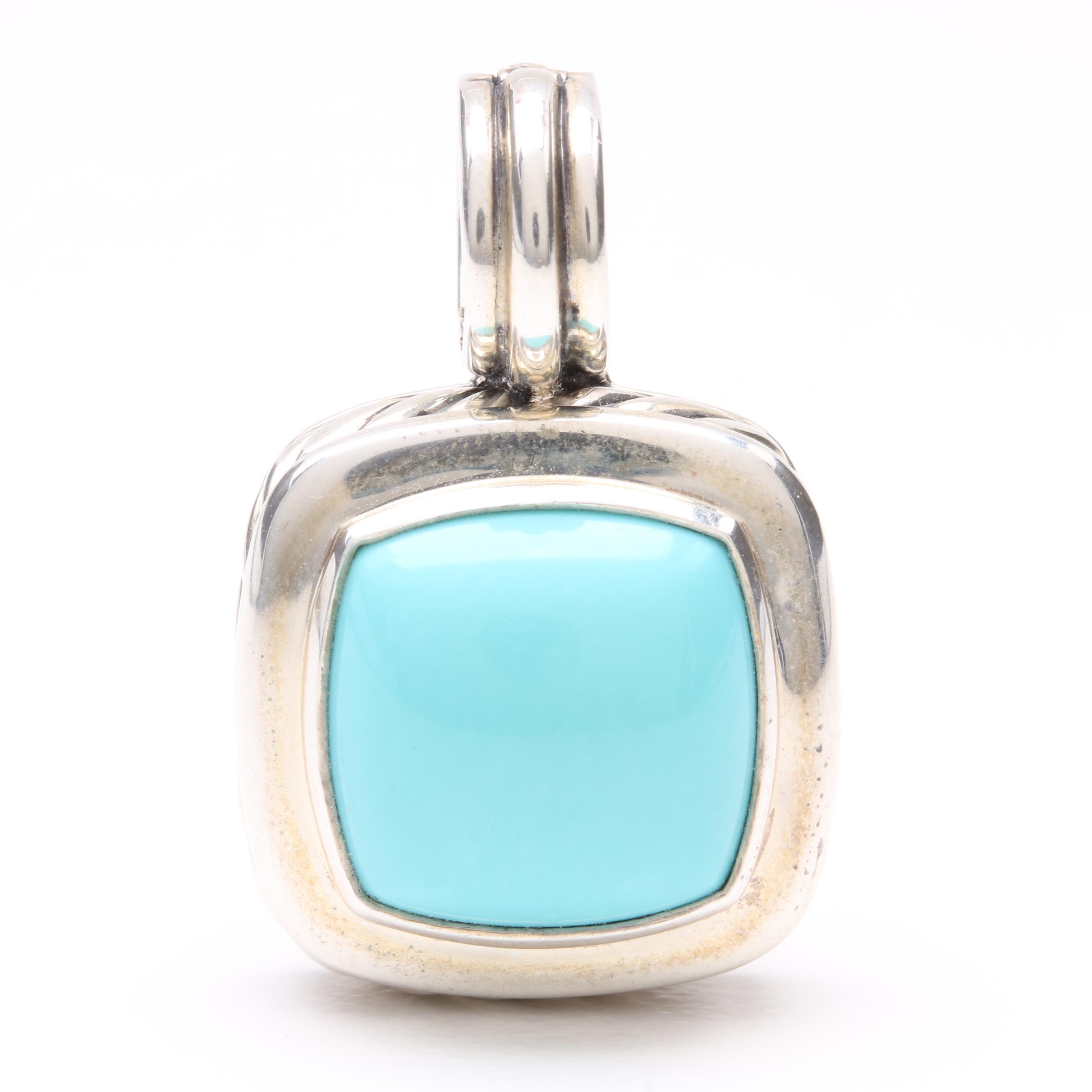 David Yurman "Albion" Sterling Silver Turquoise Pendant | EBTH