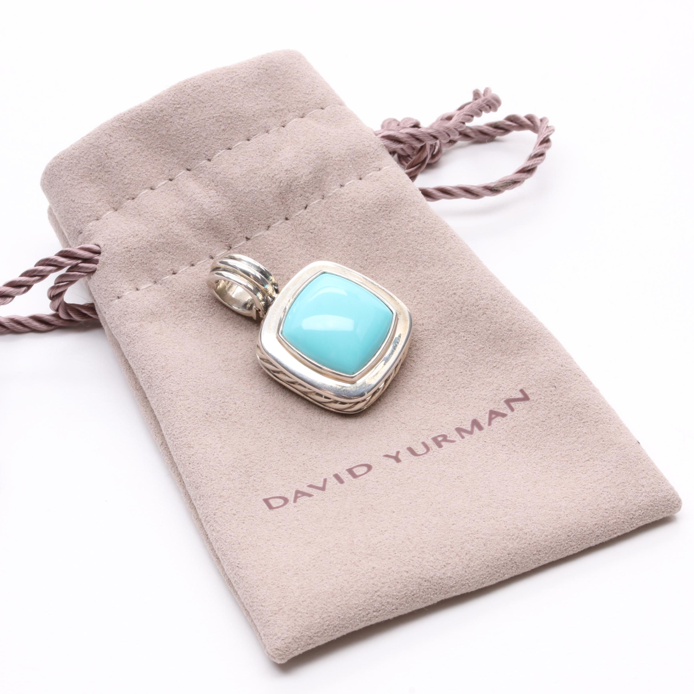 David Yurman "Albion" Sterling Silver Turquoise Pendant | EBTH