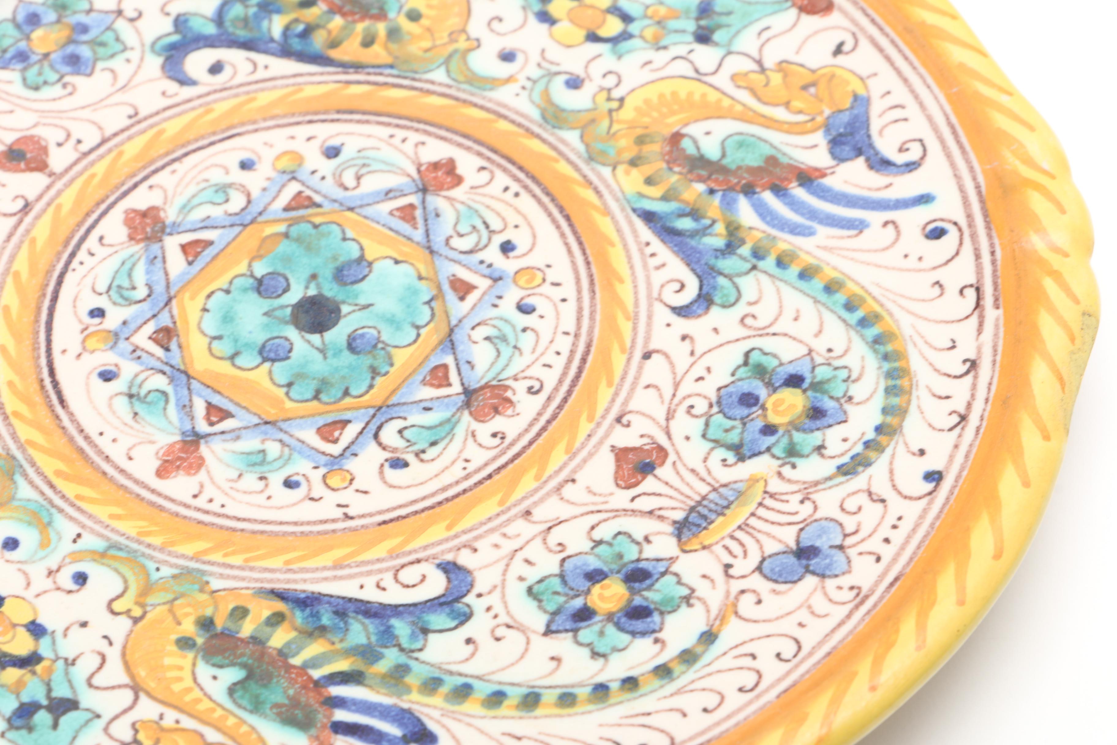 Vintage Italian Deruta Pottery Tea Set in the "Raffaellesco" Pattern | EBTH