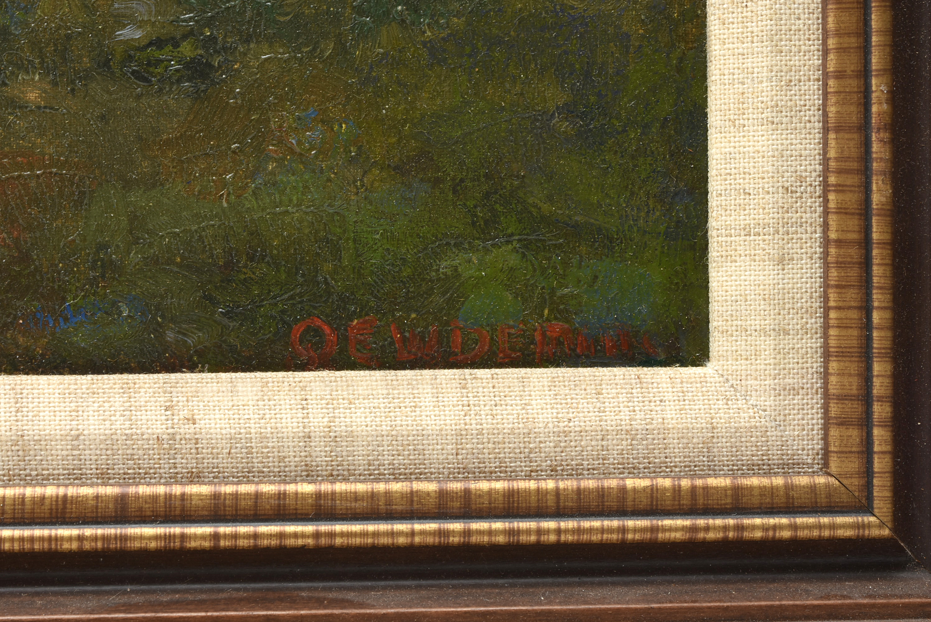 Edwin Willard Deming Oil Painting on Board of a Pond Landscape | EBTH