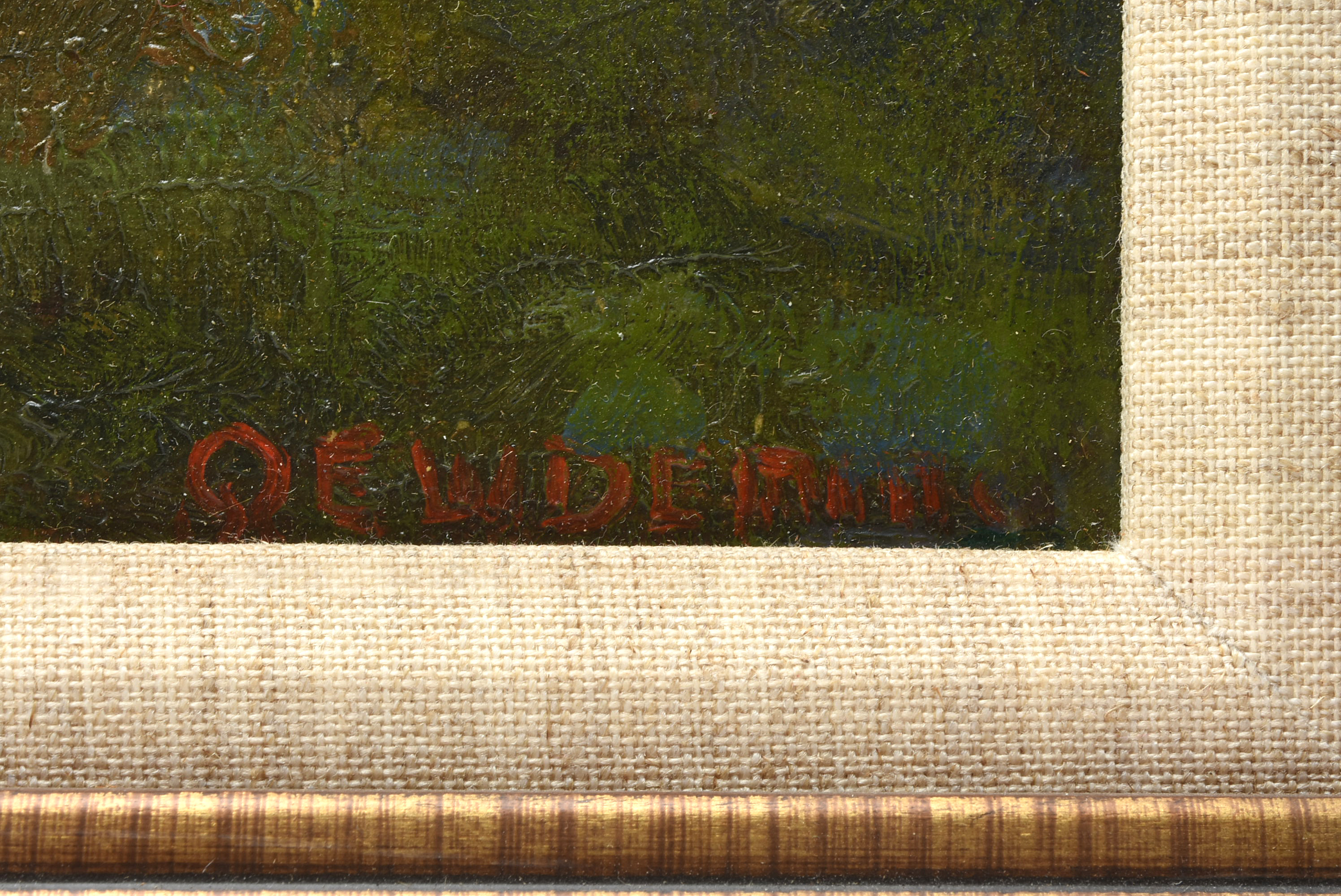 Edwin Willard Deming Oil Painting on Board of a Pond Landscape | EBTH