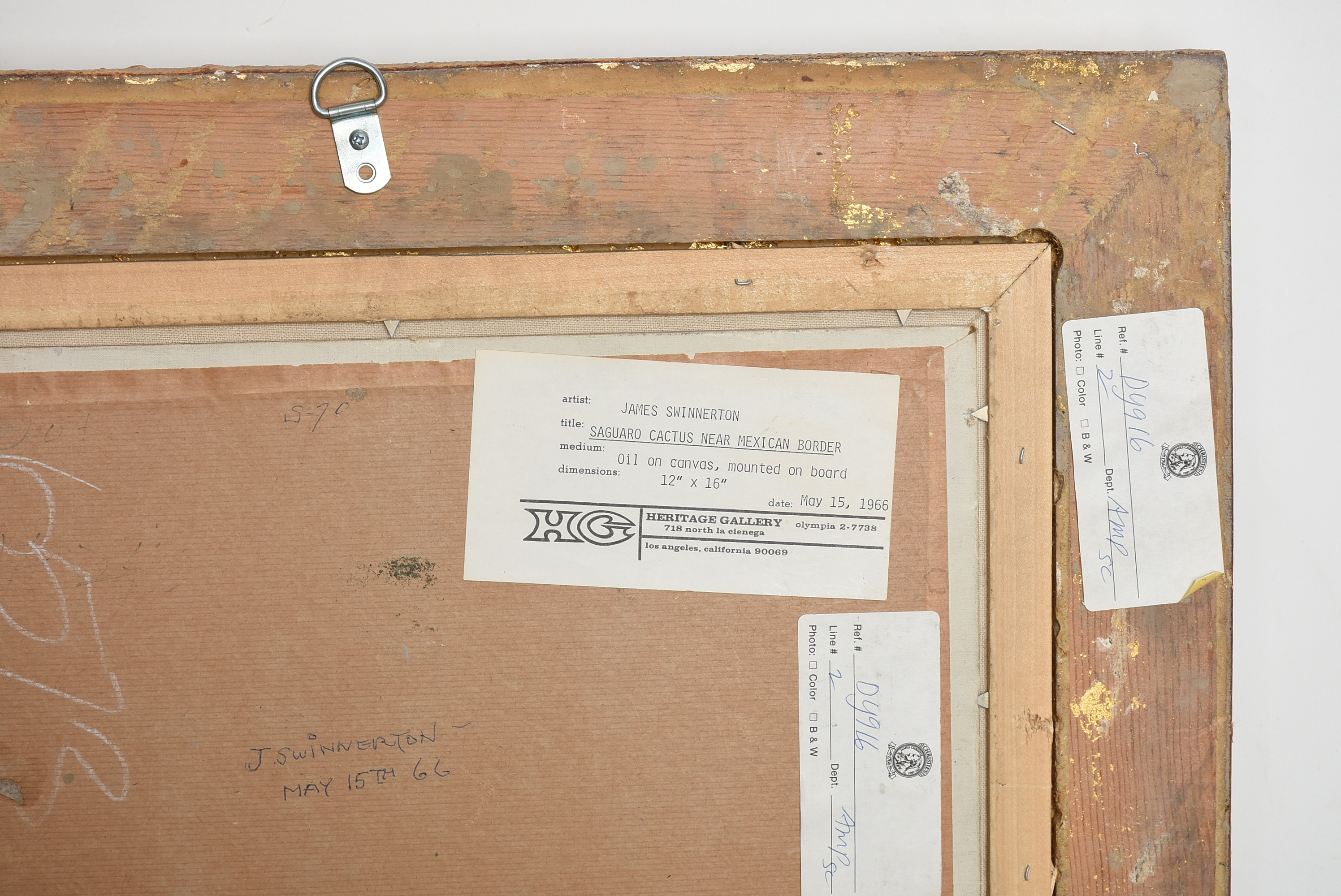 James Swinnerton 1966 Oil on Canvas Board "Saguaro Cactus Near Mexican ...