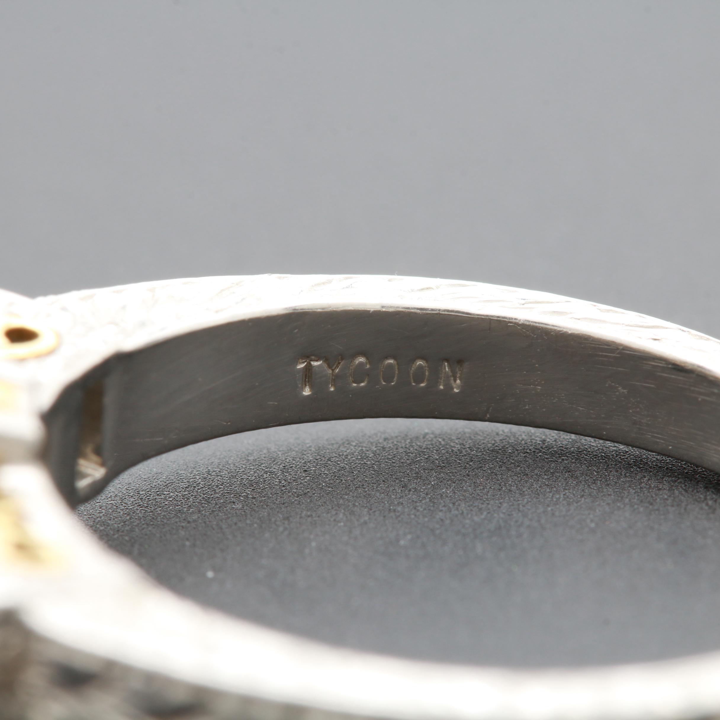 Tycoon Cut Platinum 1.67 CTW Diamond Ring with 10K Yellow Gold Accents ...