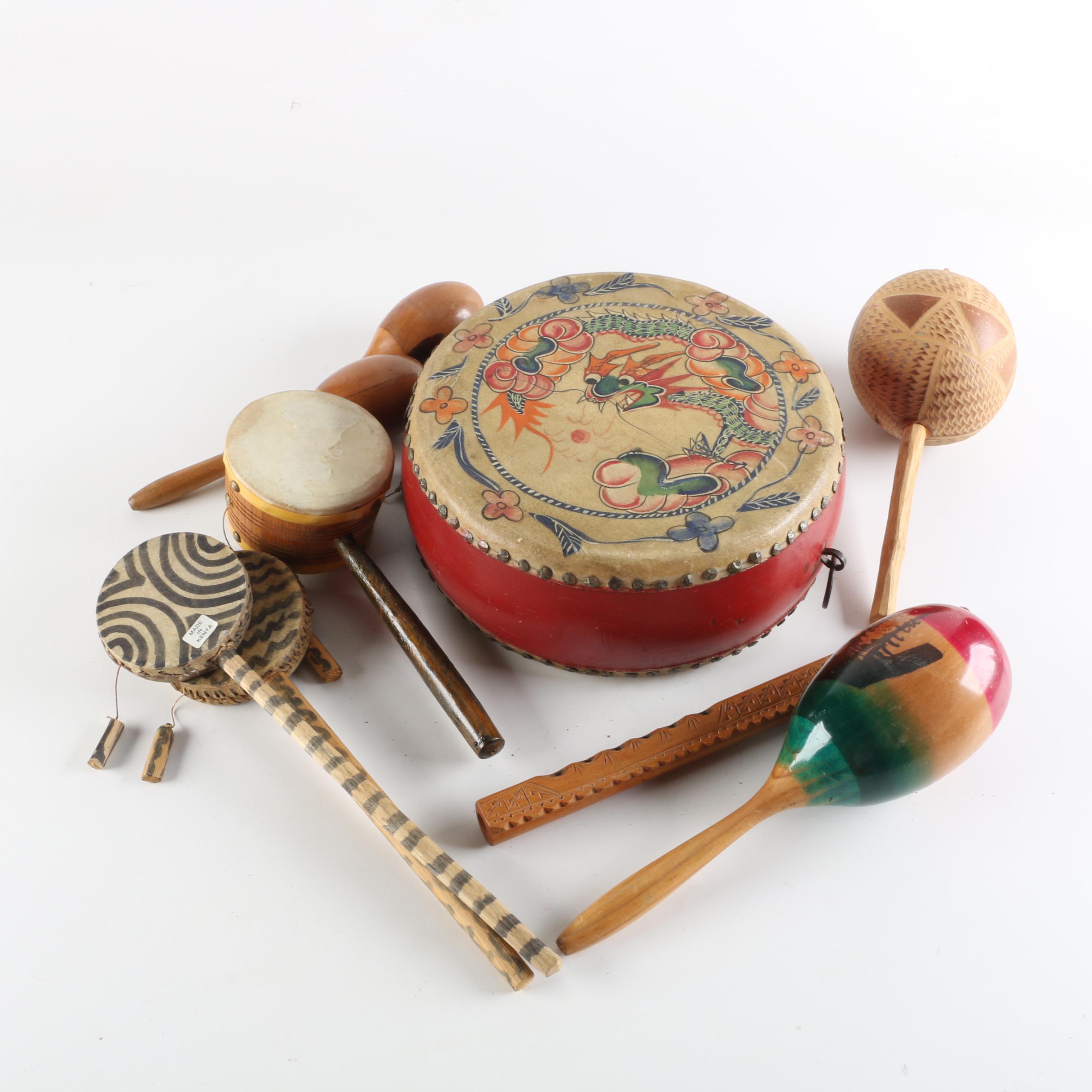 Percussion Instruments and Carved Wooden Woodwind Insturment | EBTH