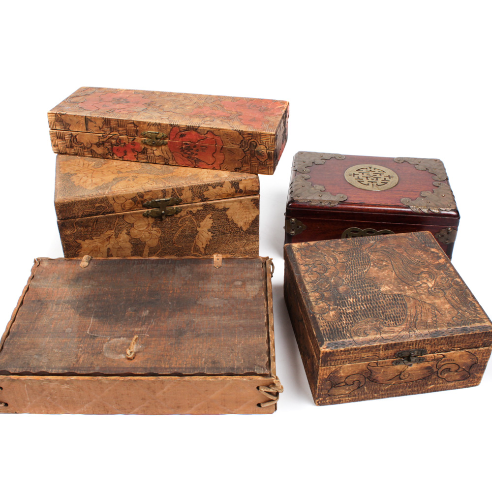 Wooden Boxes and Reproduction Chinese Currency | EBTH