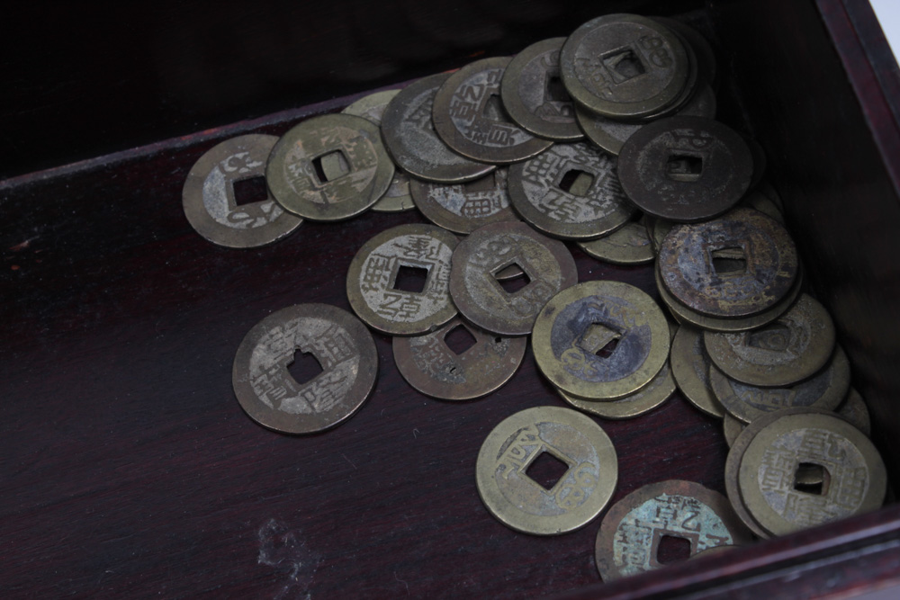 Wooden Boxes and Reproduction Chinese Currency | EBTH