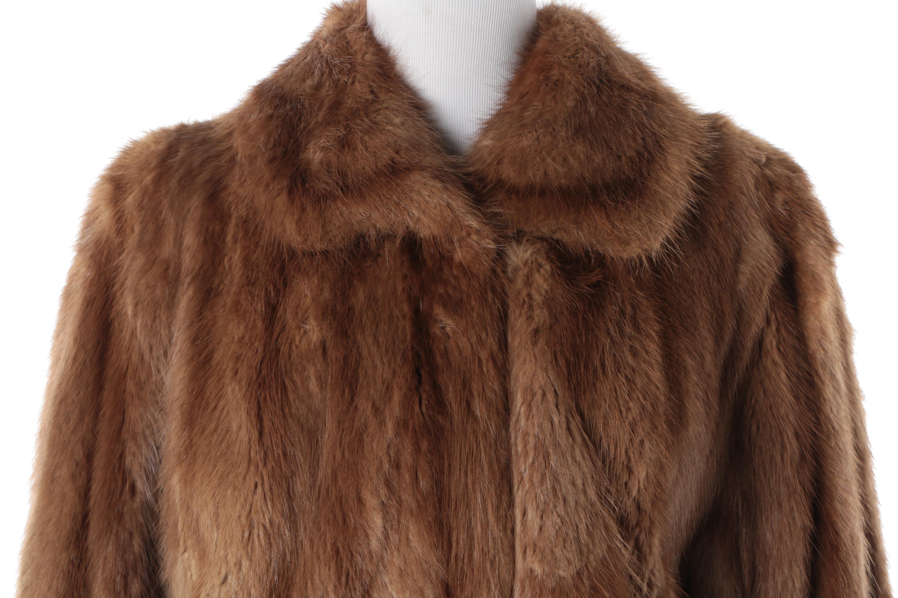 Vintage Dyed Muskrat Fur Coat | EBTH