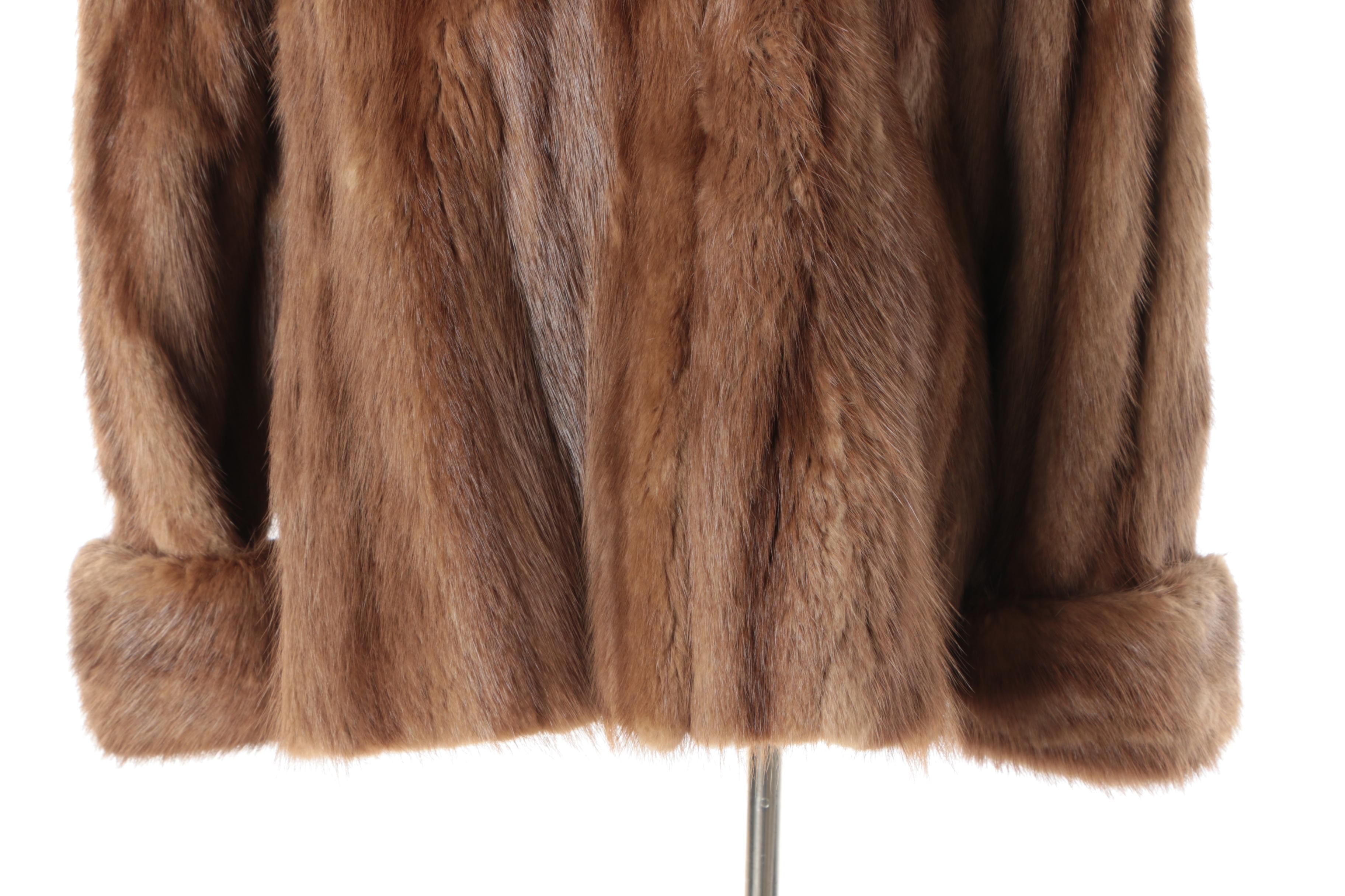 Vintage Dyed Muskrat Fur Coat | EBTH