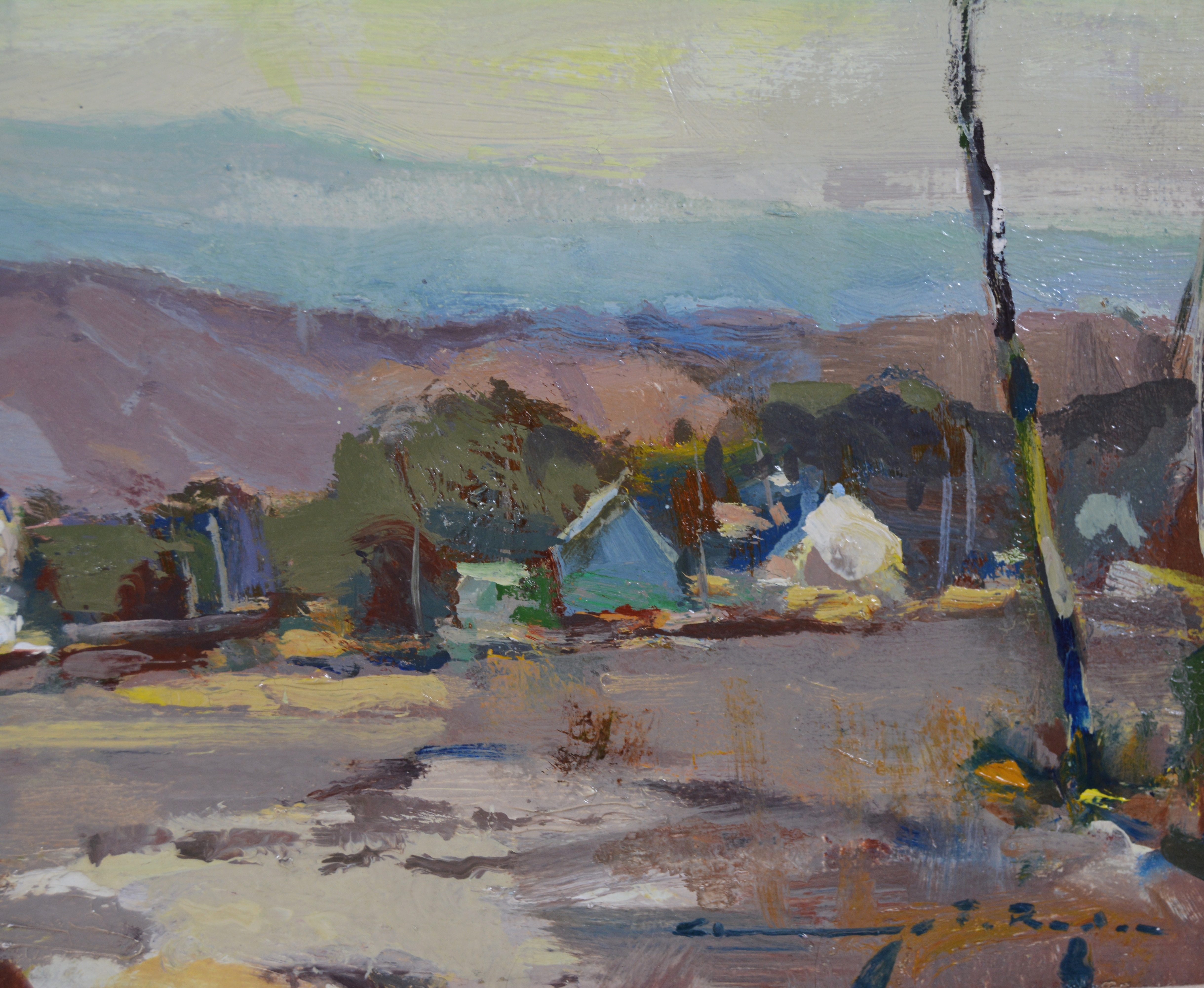 Chauncey Foster Ryder Oil Painting of Village Landscape | EBTH