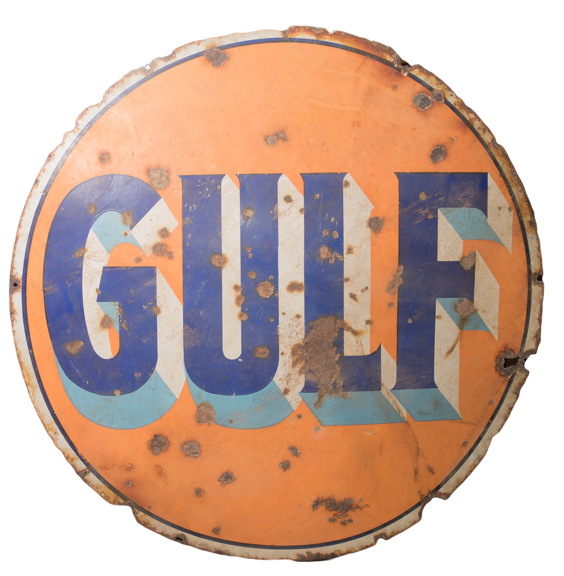Vintage Double Sided Gulf Sign | EBTH