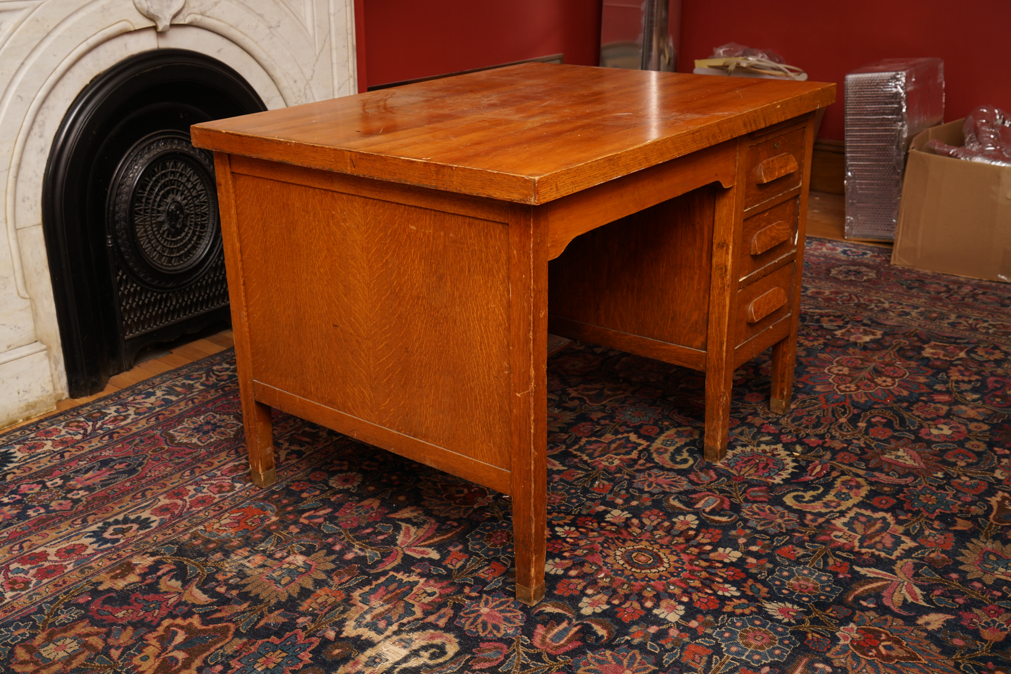 Vintage Tiger Oak Desk | EBTH