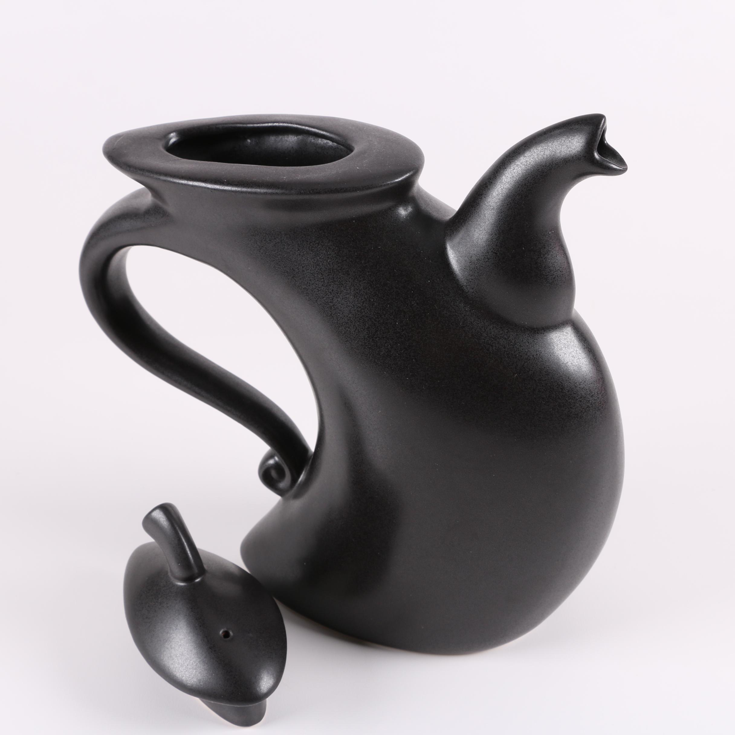 Signed Michael Lambert's "Dancing" Cast Ceramic Teapots with Serving ...