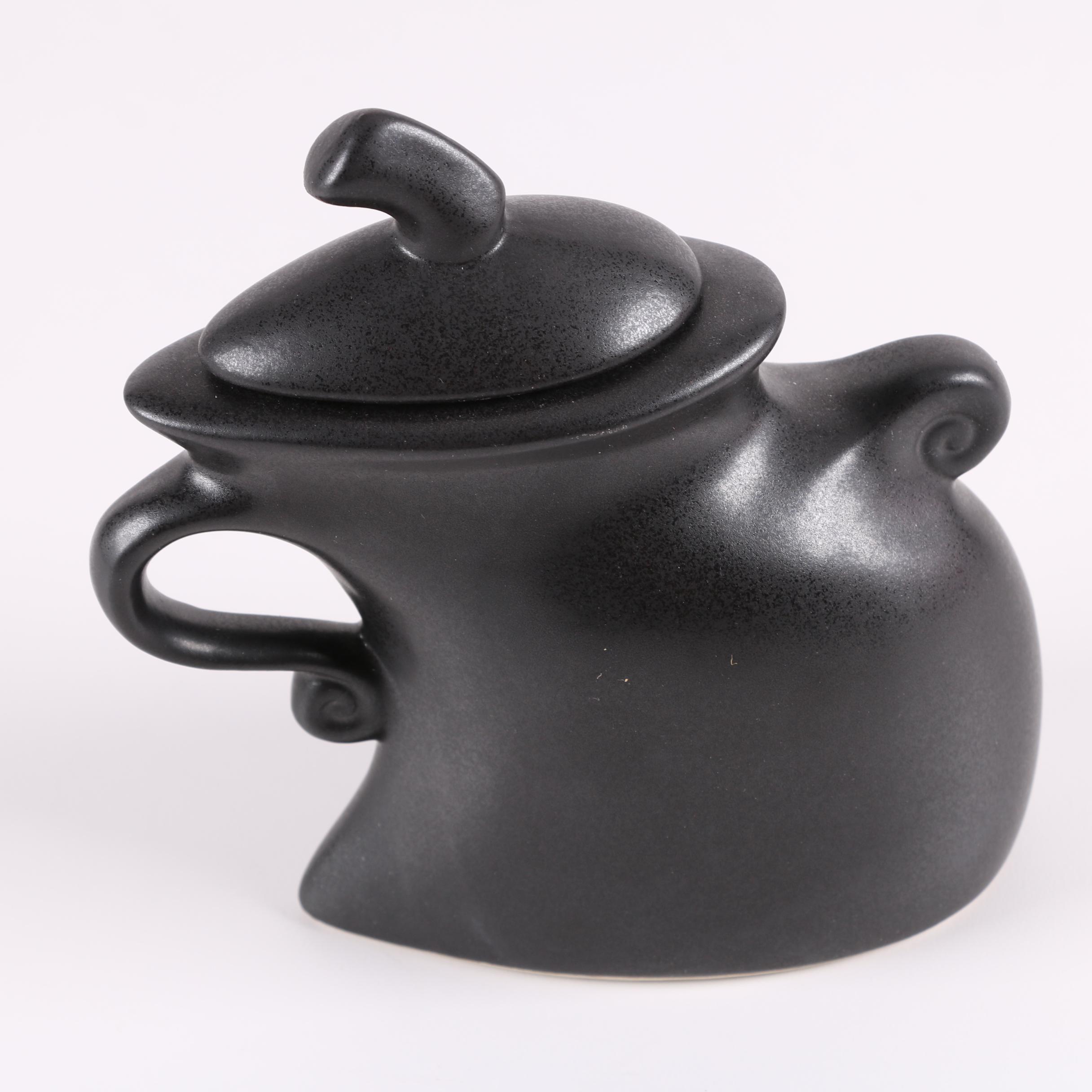 Signed Michael Lambert's "Dancing" Cast Ceramic Teapots with Serving ...