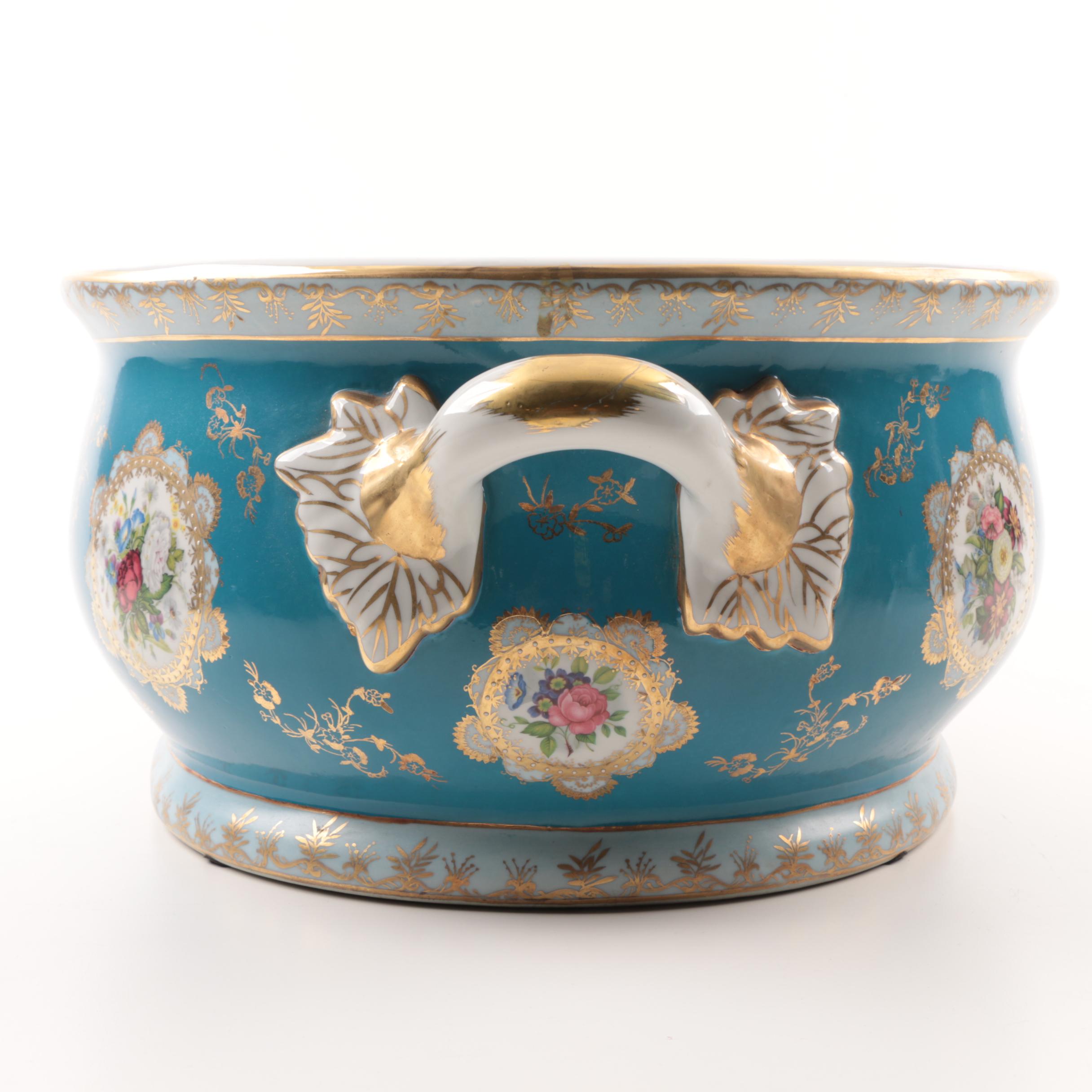 Modern Royal Vienna Porcelain Transferware Wine Cistern | EBTH