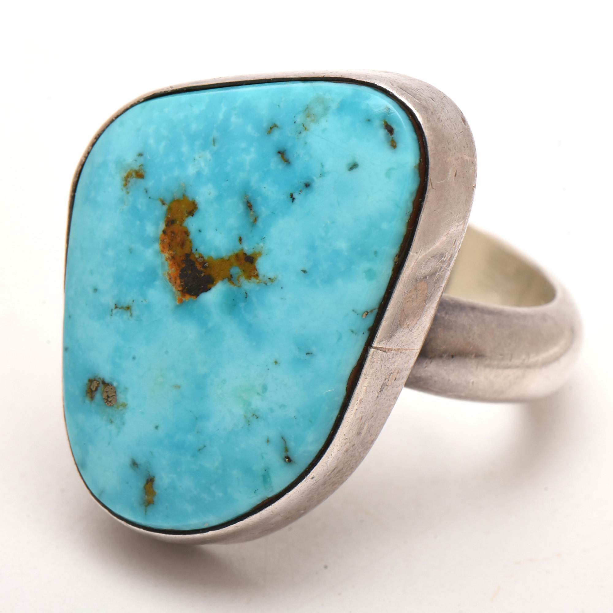 Southwestern Style Sterling Silver Turquoise Statement Ring | EBTH