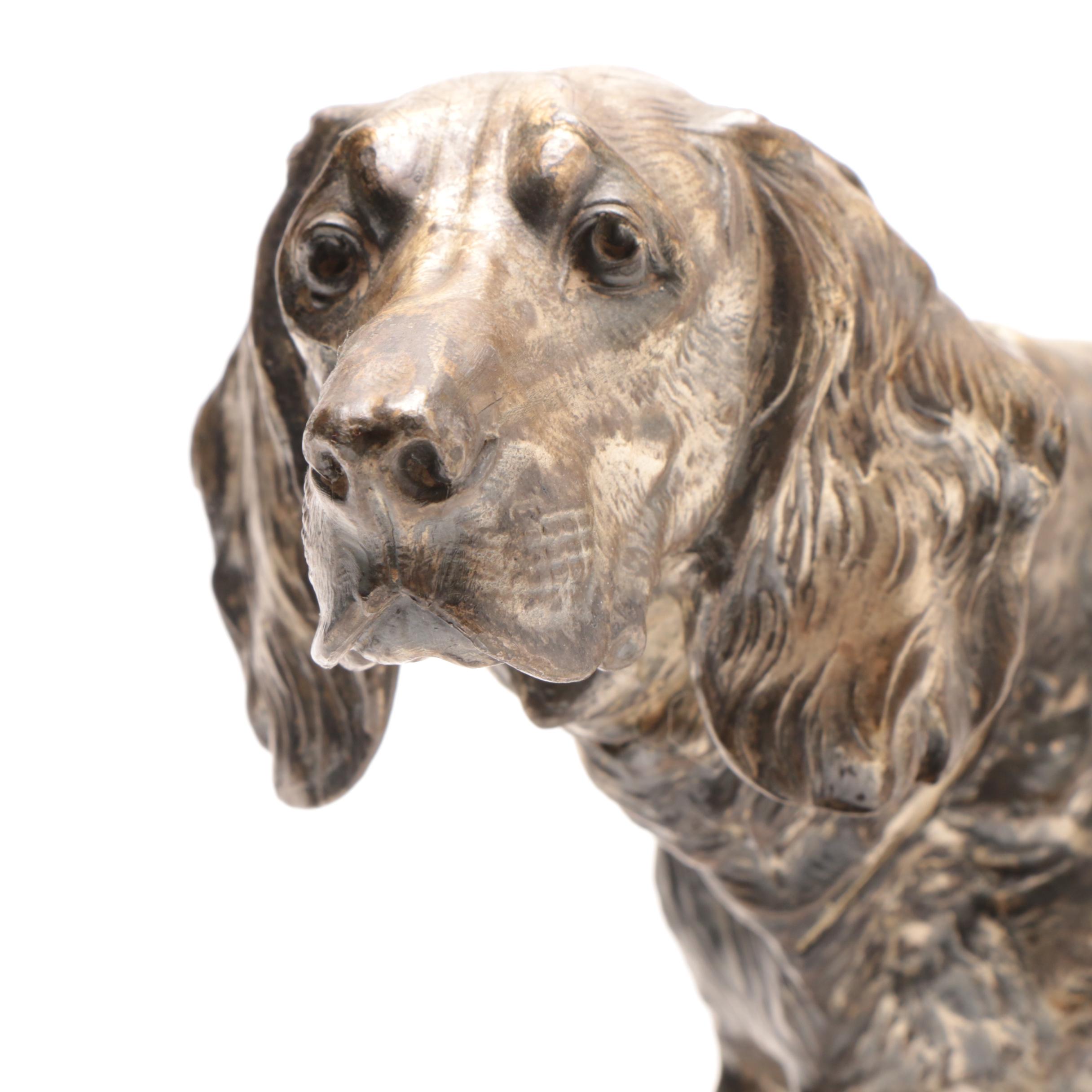 Large Metal Spaniel Dog Figurine | EBTH