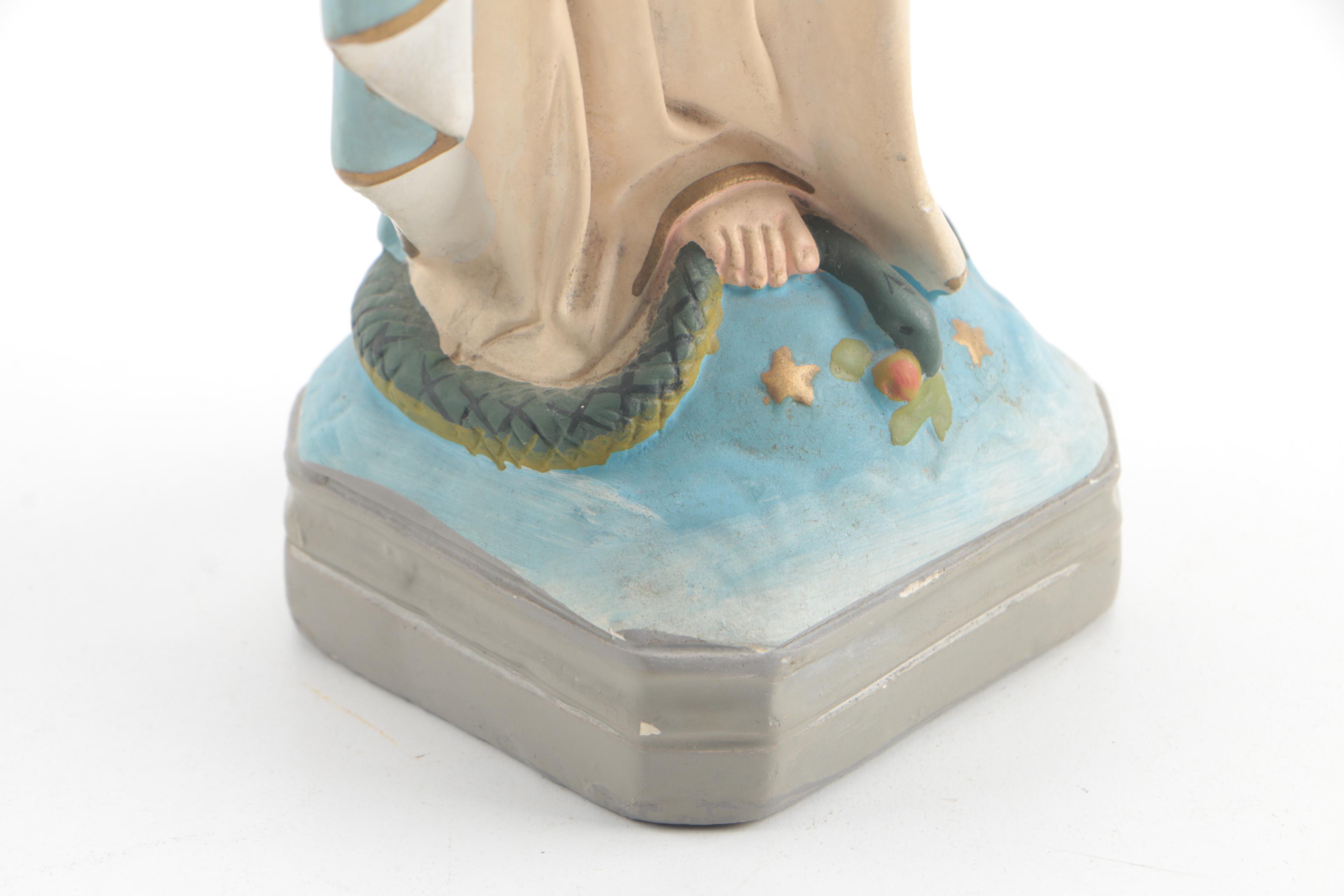 Vintage Italian Chalkware Madonna | EBTH