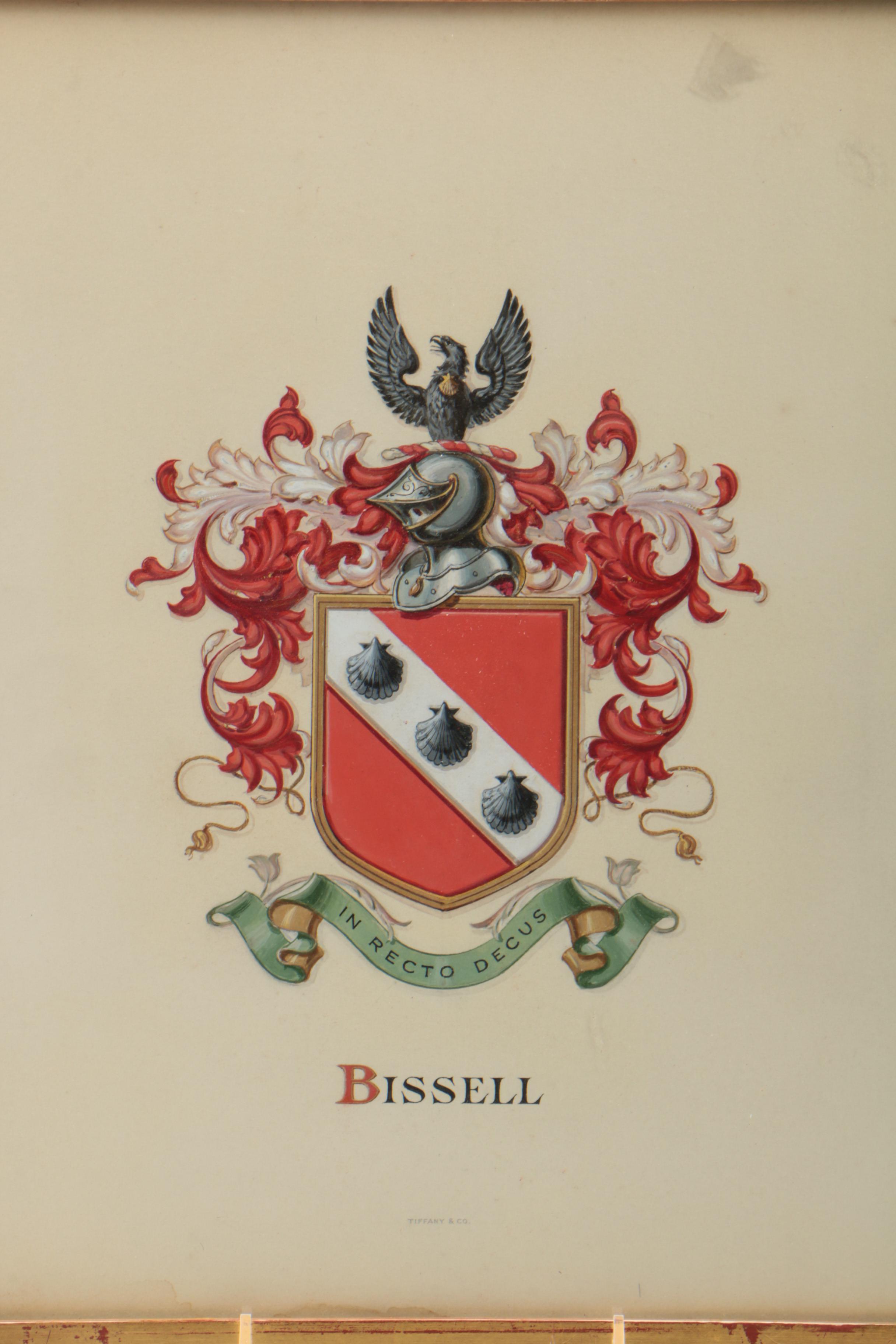 Watercolor Painting on Paper of Bissell Family Coat-of Arms | EBTH