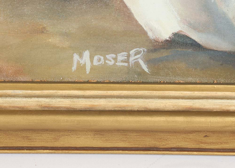 Moser Oil Painting on Board of Still Life | EBTH