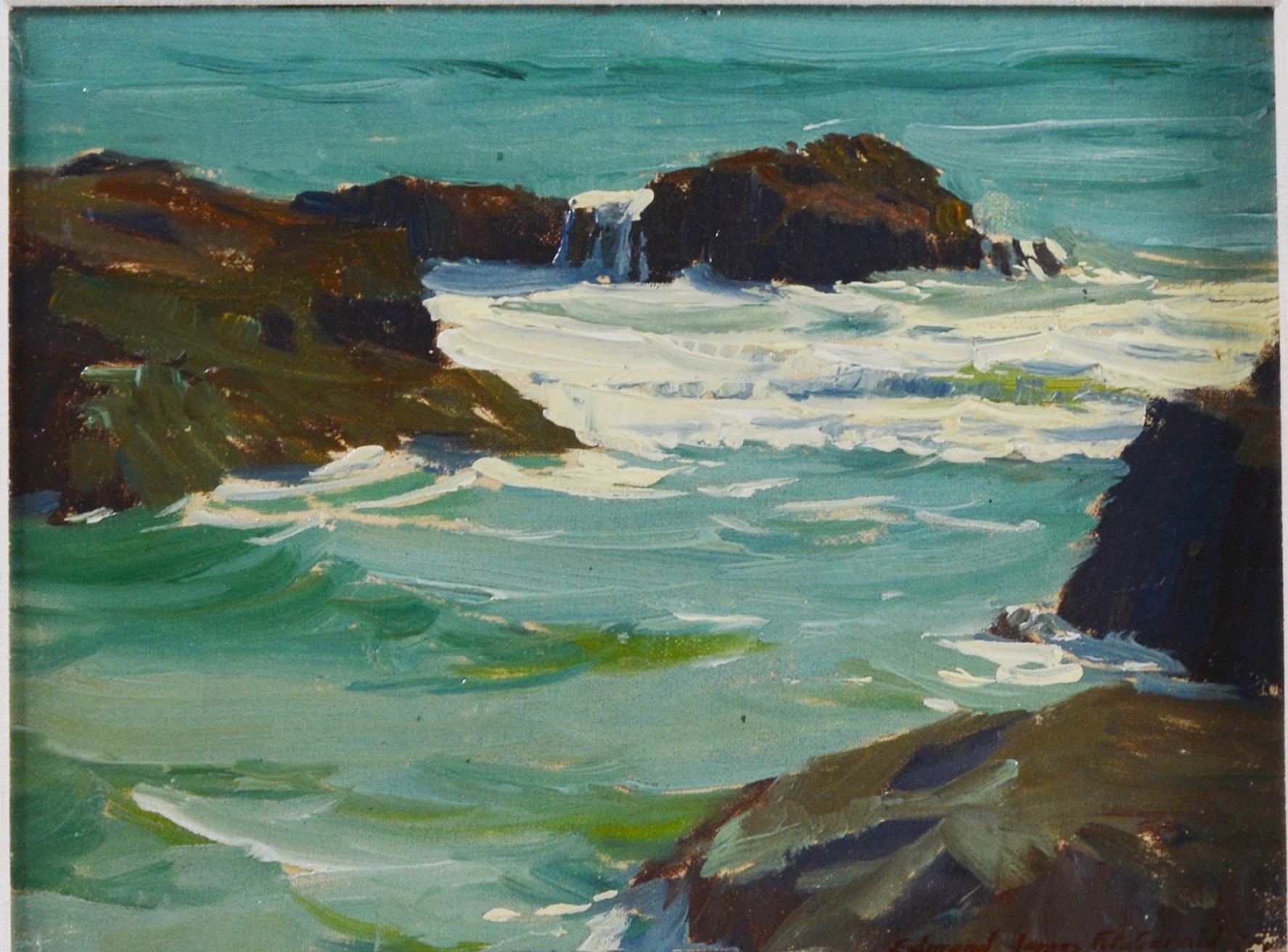 Edmond J. Fitzgerald Original Oil Painting of Ocean Scene | EBTH